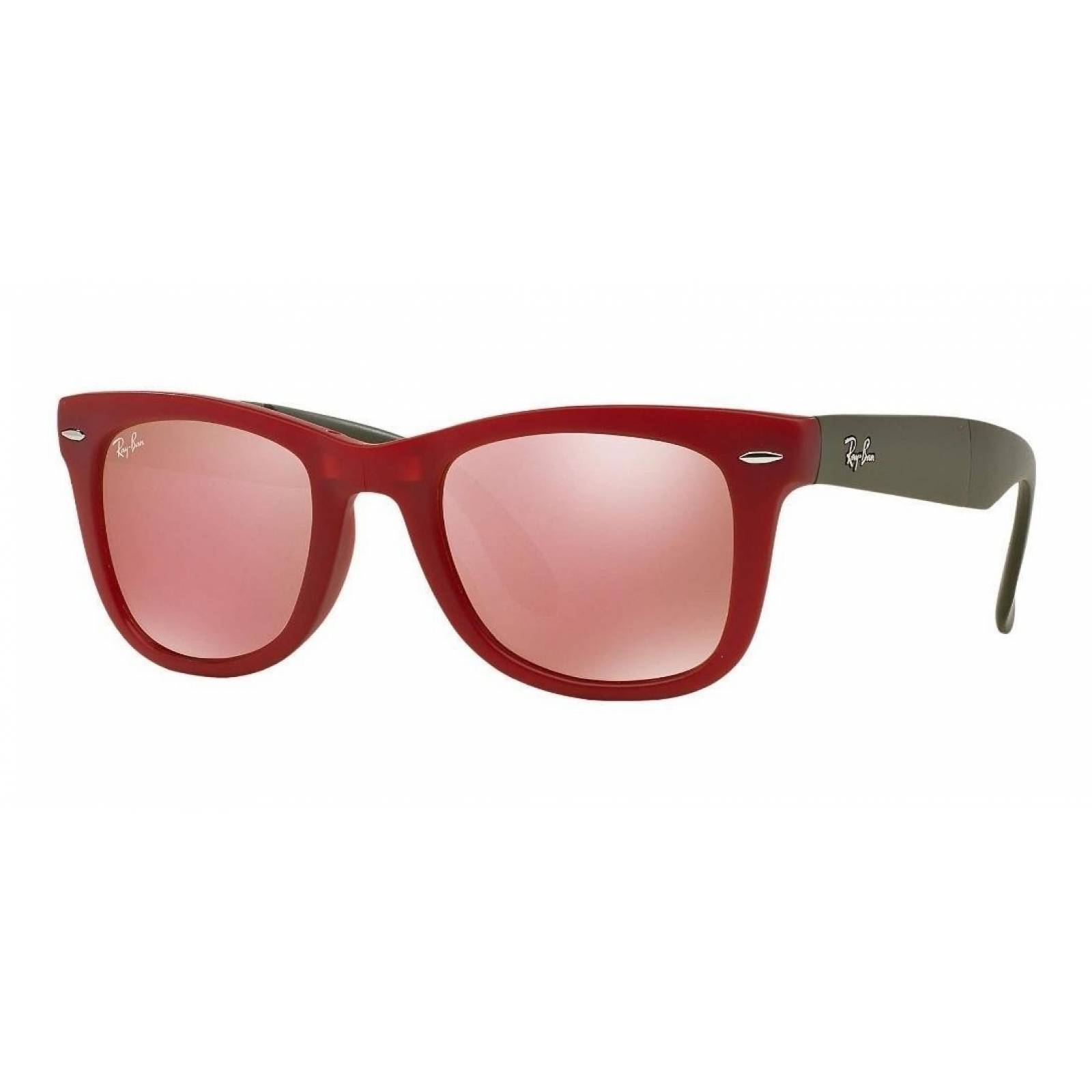 Ray Ban Rb4105 6050/z2 Wayfarer Folding Rojo Rosa Espejo