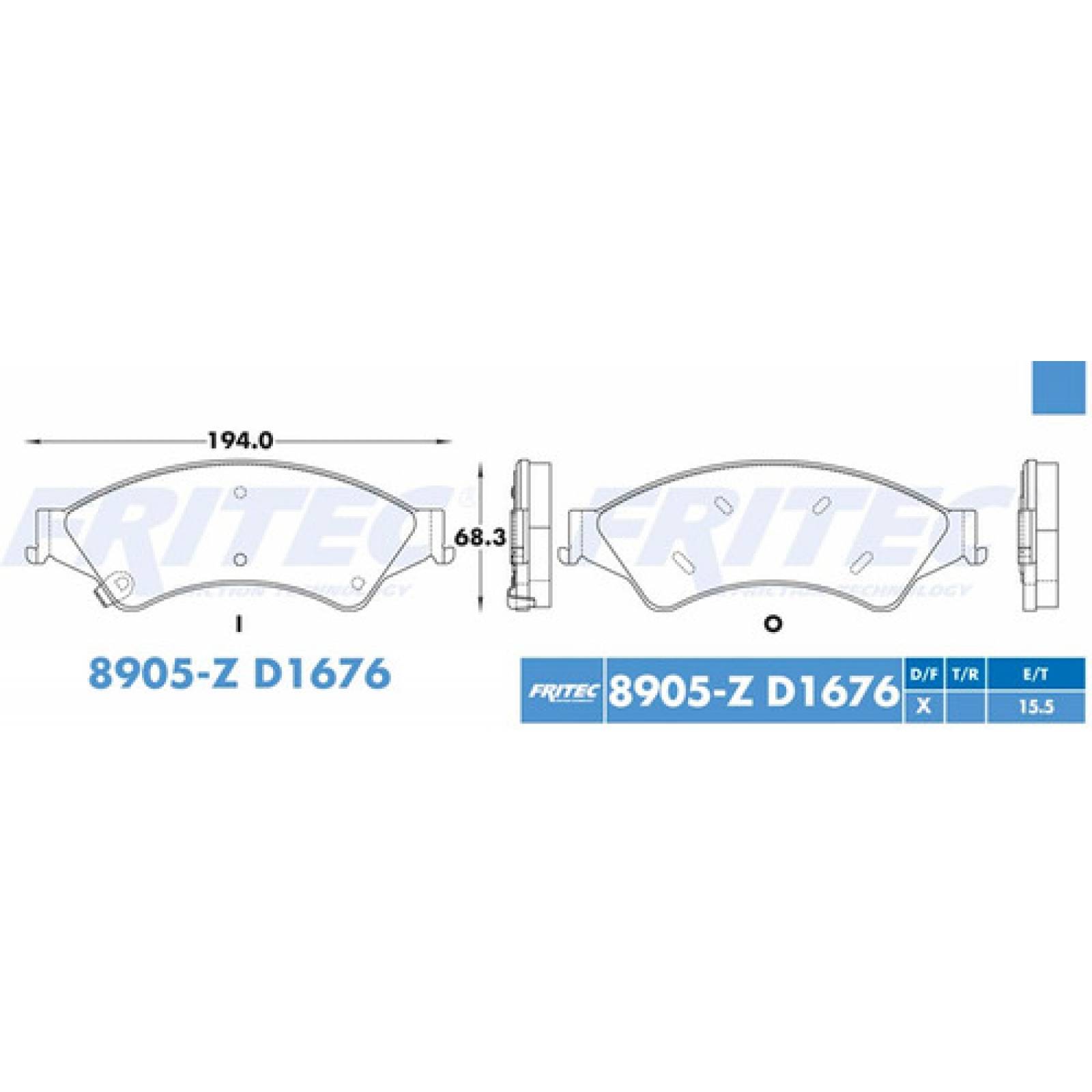 Balatas Delantero Ranger 2013 2.5l Ceramic Hd D1676 Fmsi