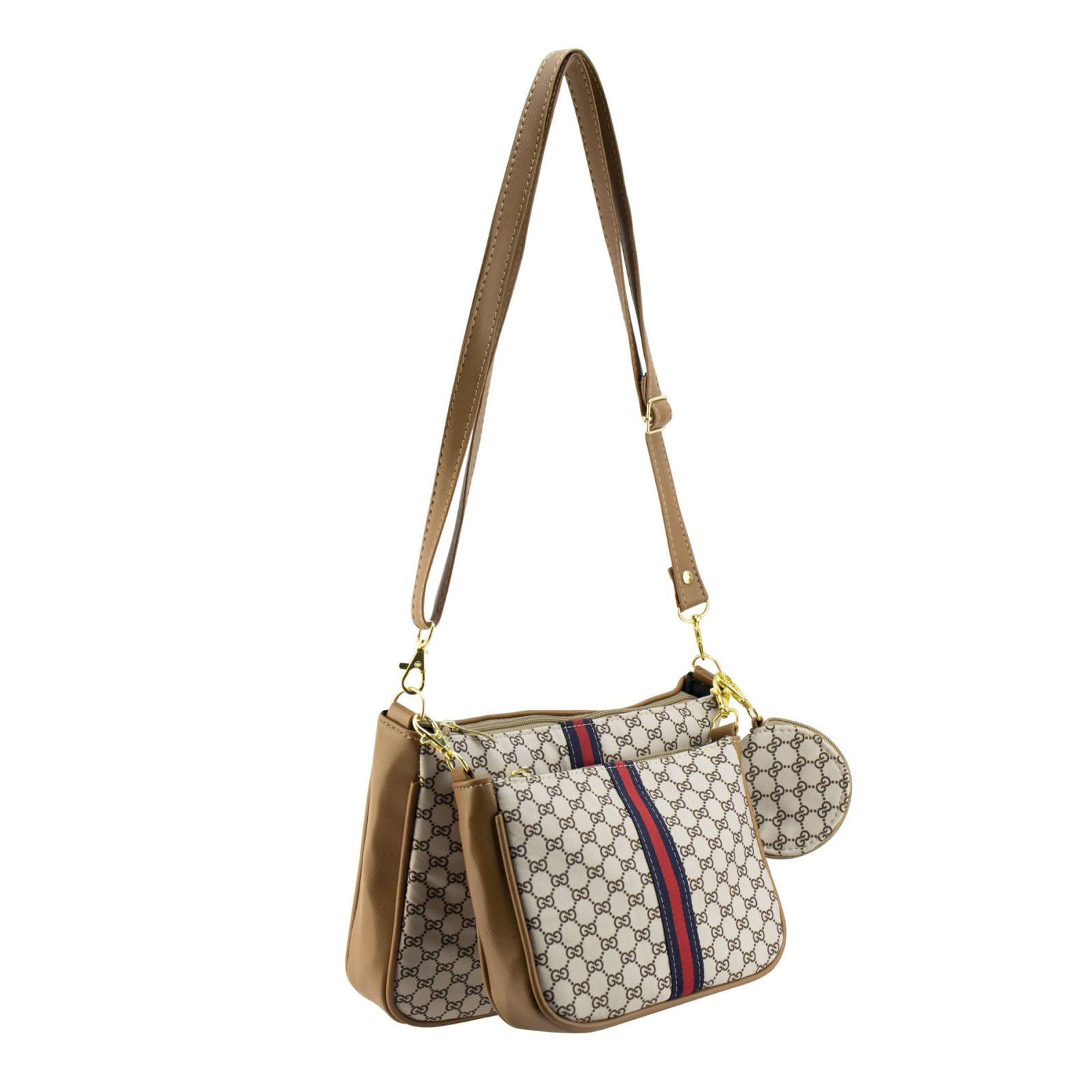 Mariconera Para Mujer Beige Gg Sintetico Cristel Nueva Imagen
