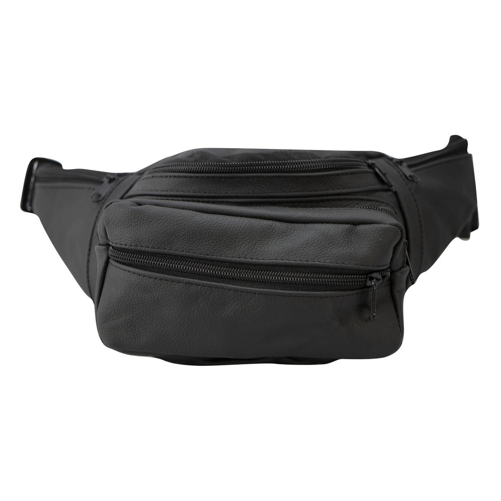 Cangurera Unisex Negro Piel Piel Malibú Nueva Imagen