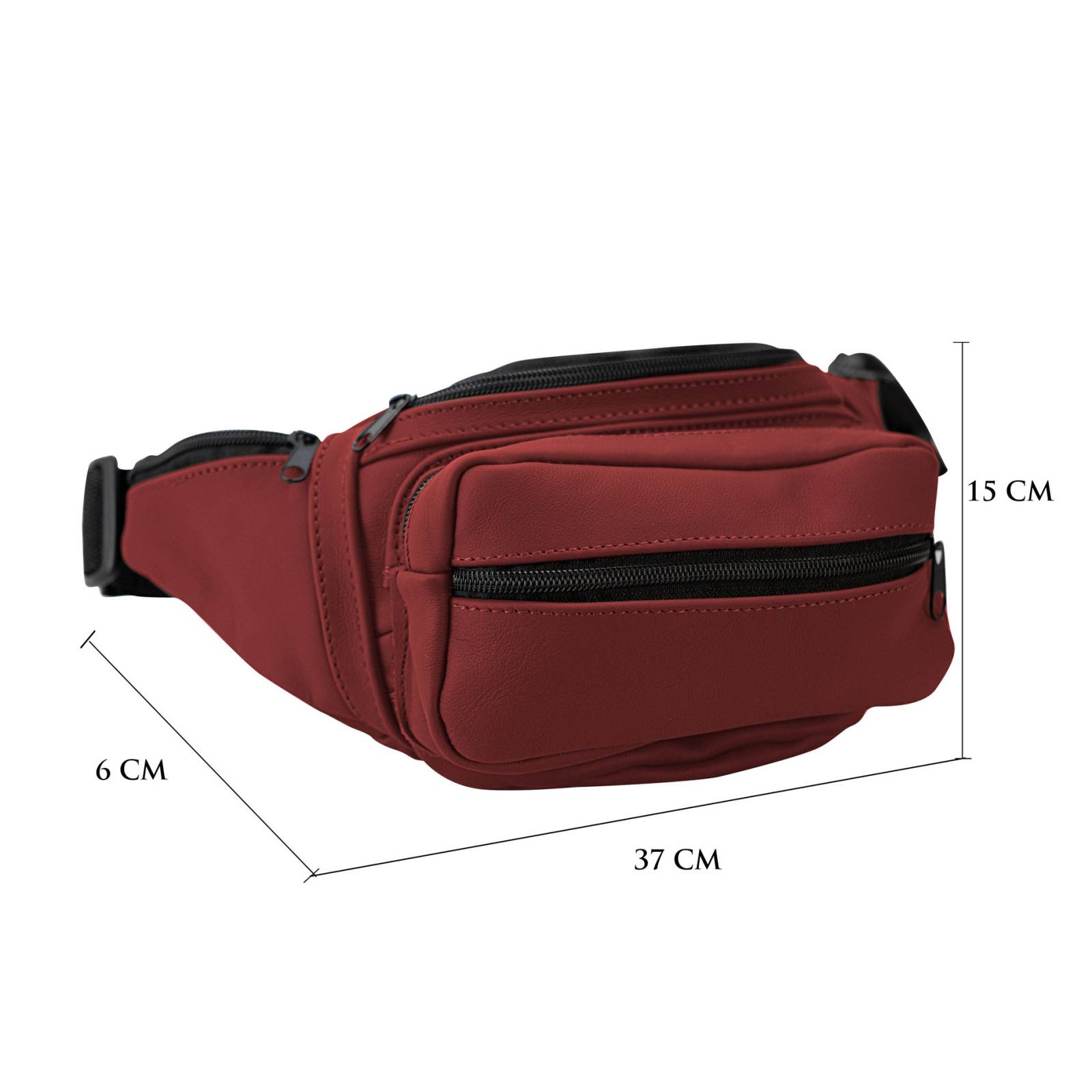Cangurera Unisex Rojo Piel Piel Malibú Nueva Imagen