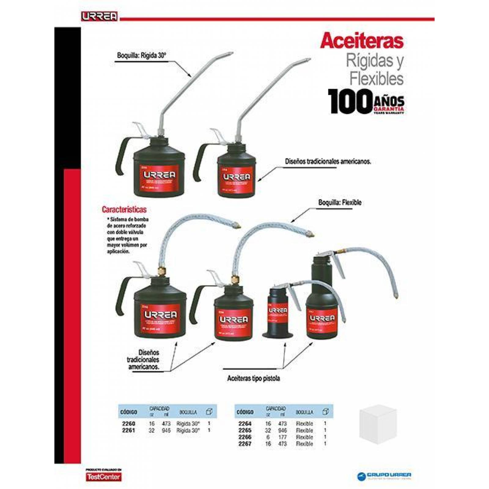 Aceitera flexible 6oz tipo pistola Urrea 2266