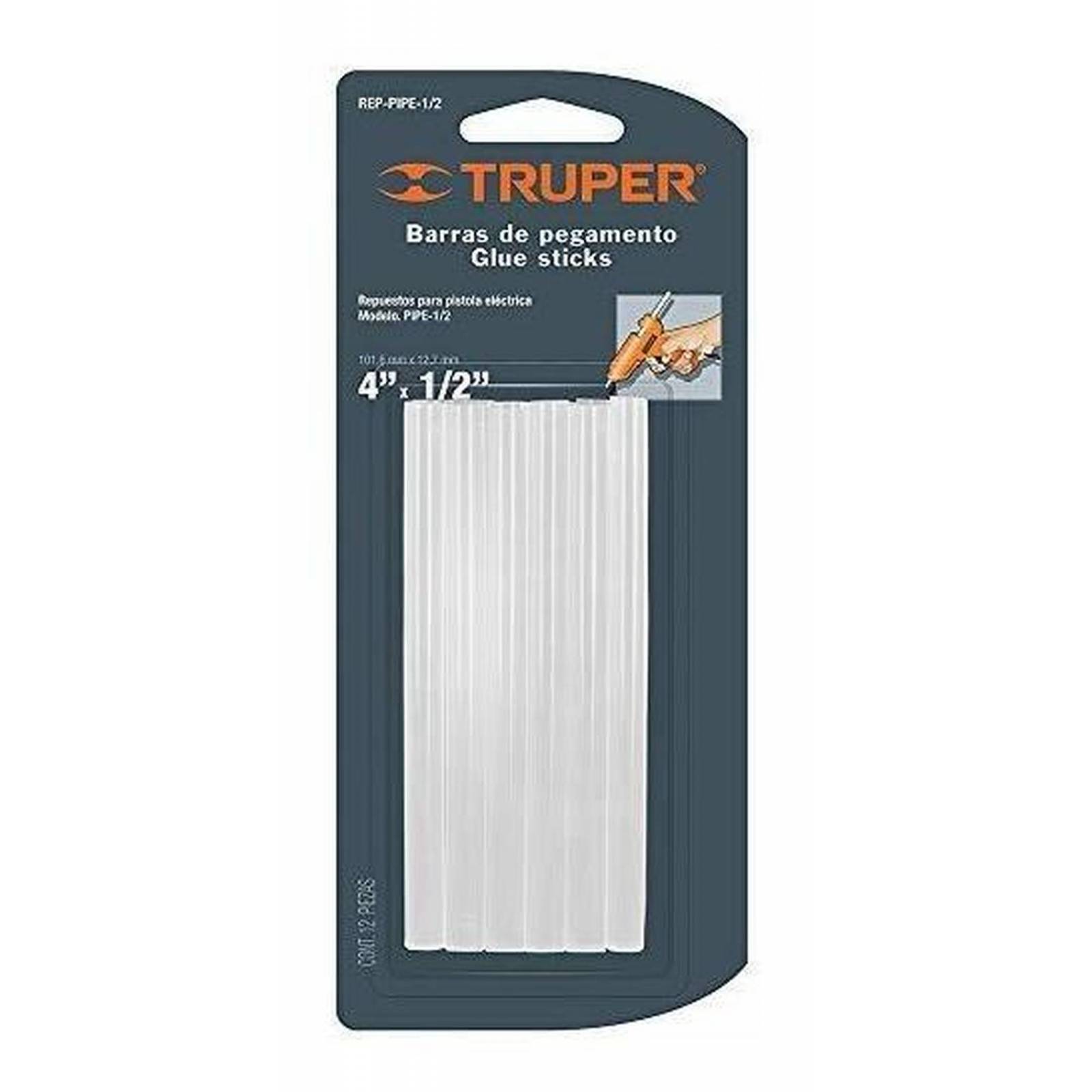 Blíster con 12 barras de silicón de repuesto para PIPE-1/2 17538