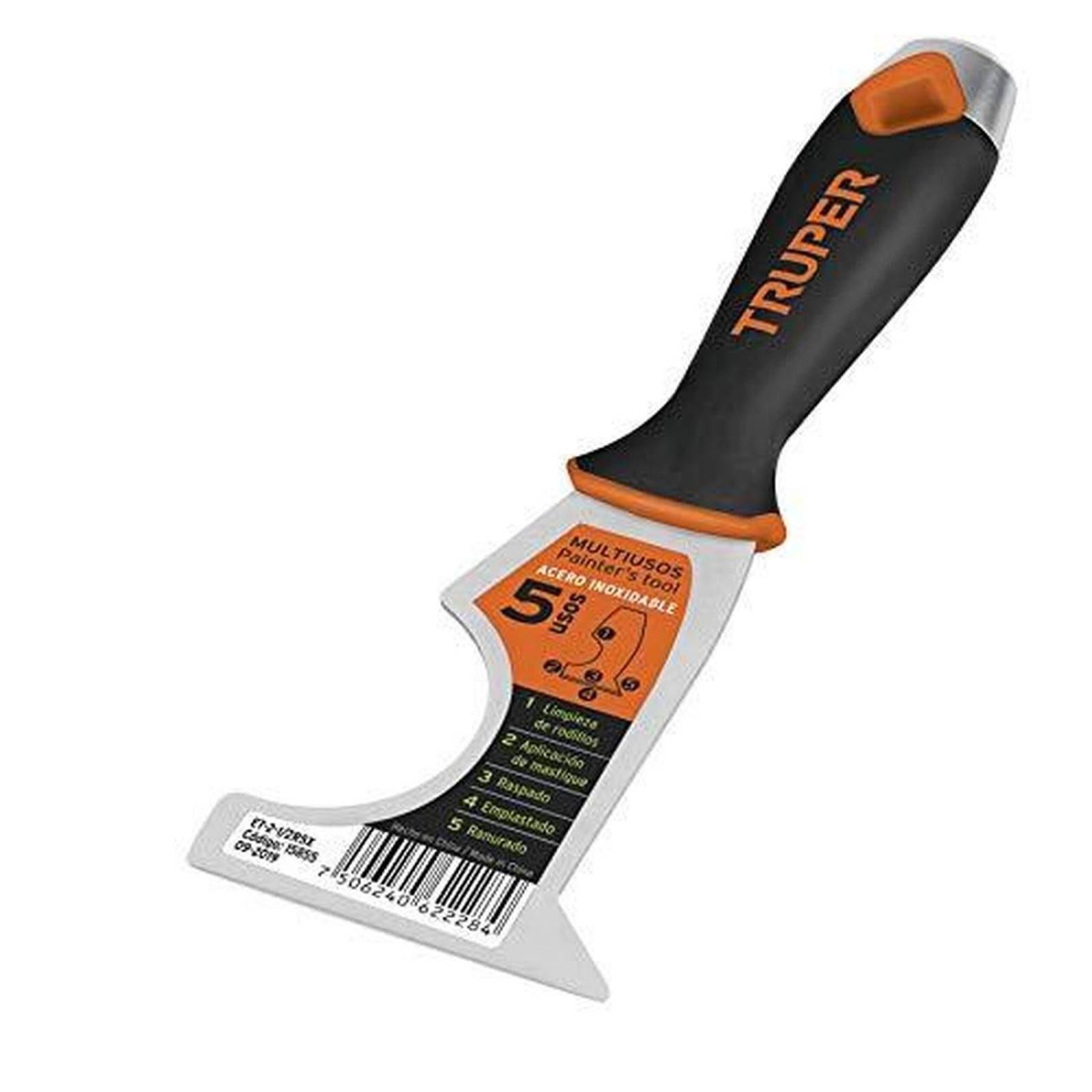 Espátula 2-1/2' de 5 usos, acero inox, Comfort Grip, Expert 15855