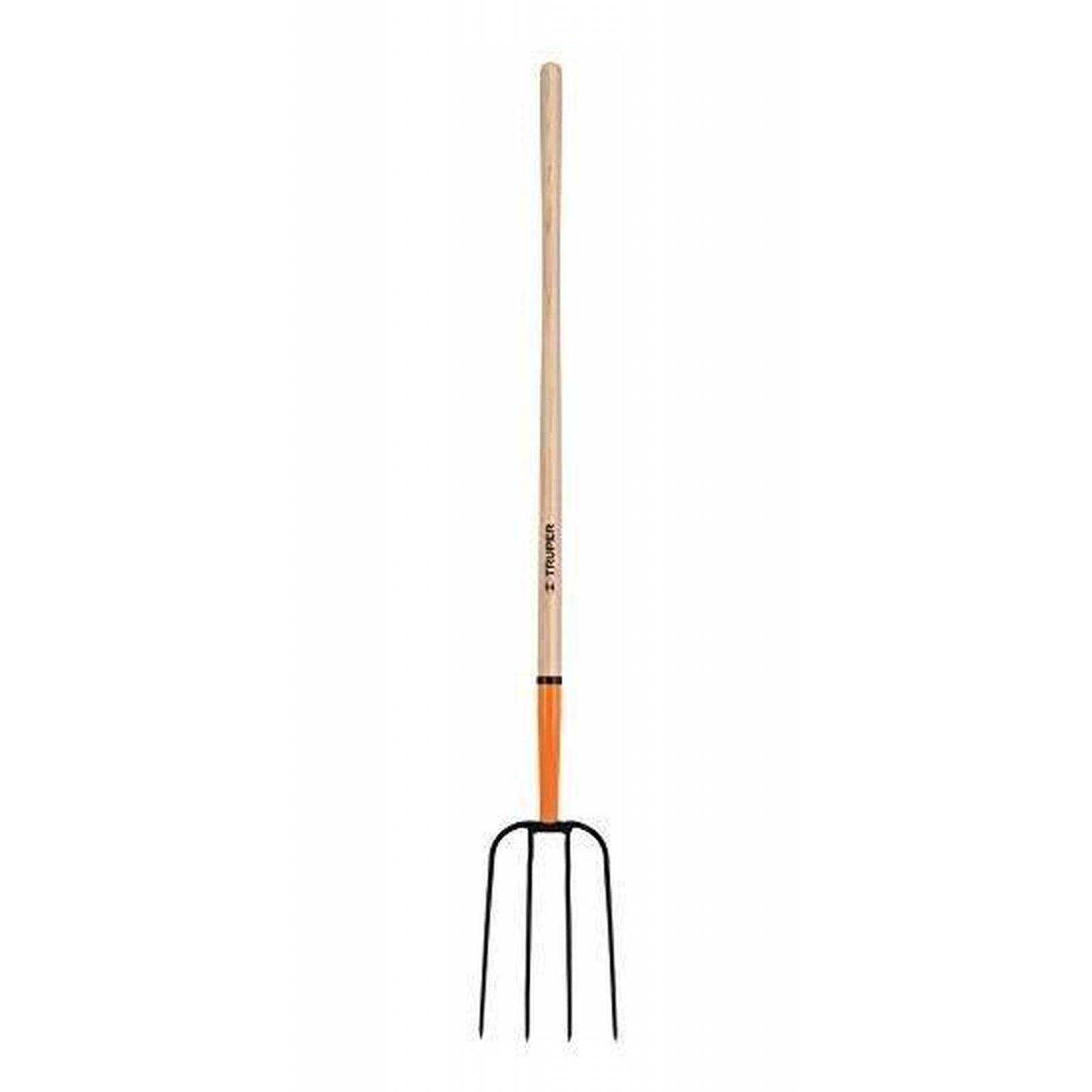Bieldo para paja, 4 dientes, mango 48', Truper 11003
