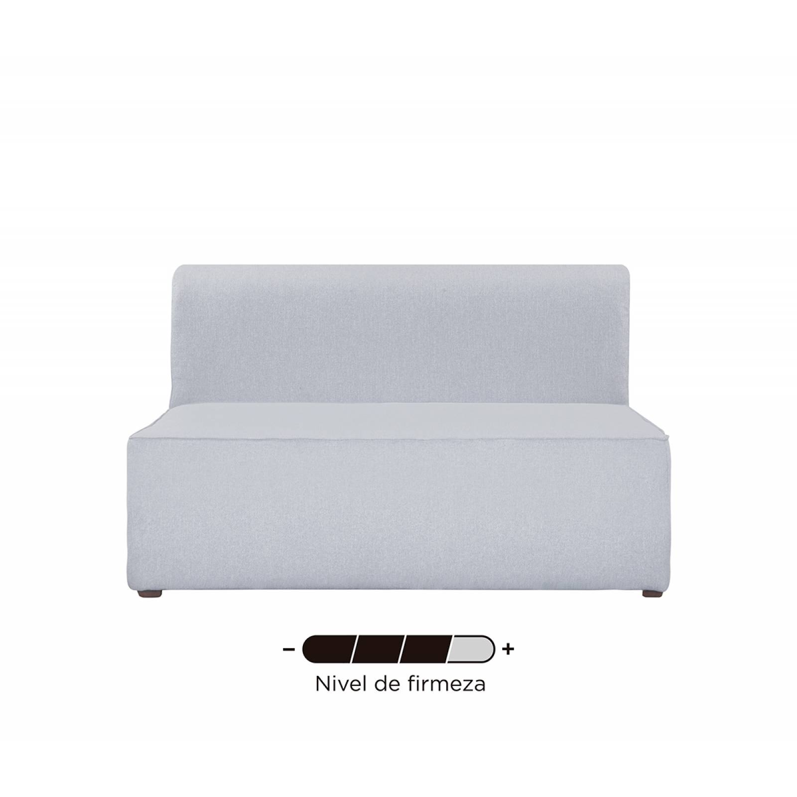 Sofá 2 cuerpos sin brazo Luna Gris claro
