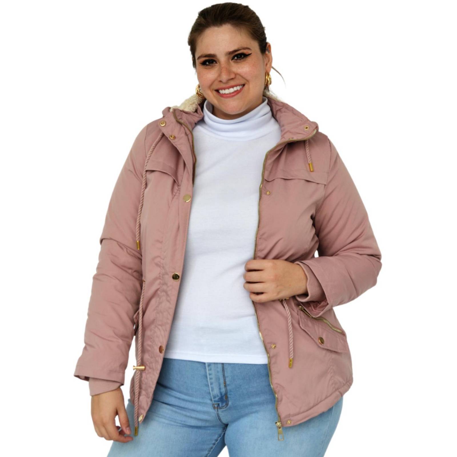 Chamarra cazadora tallas extras Roman Fashion, 5966 (Rosa)