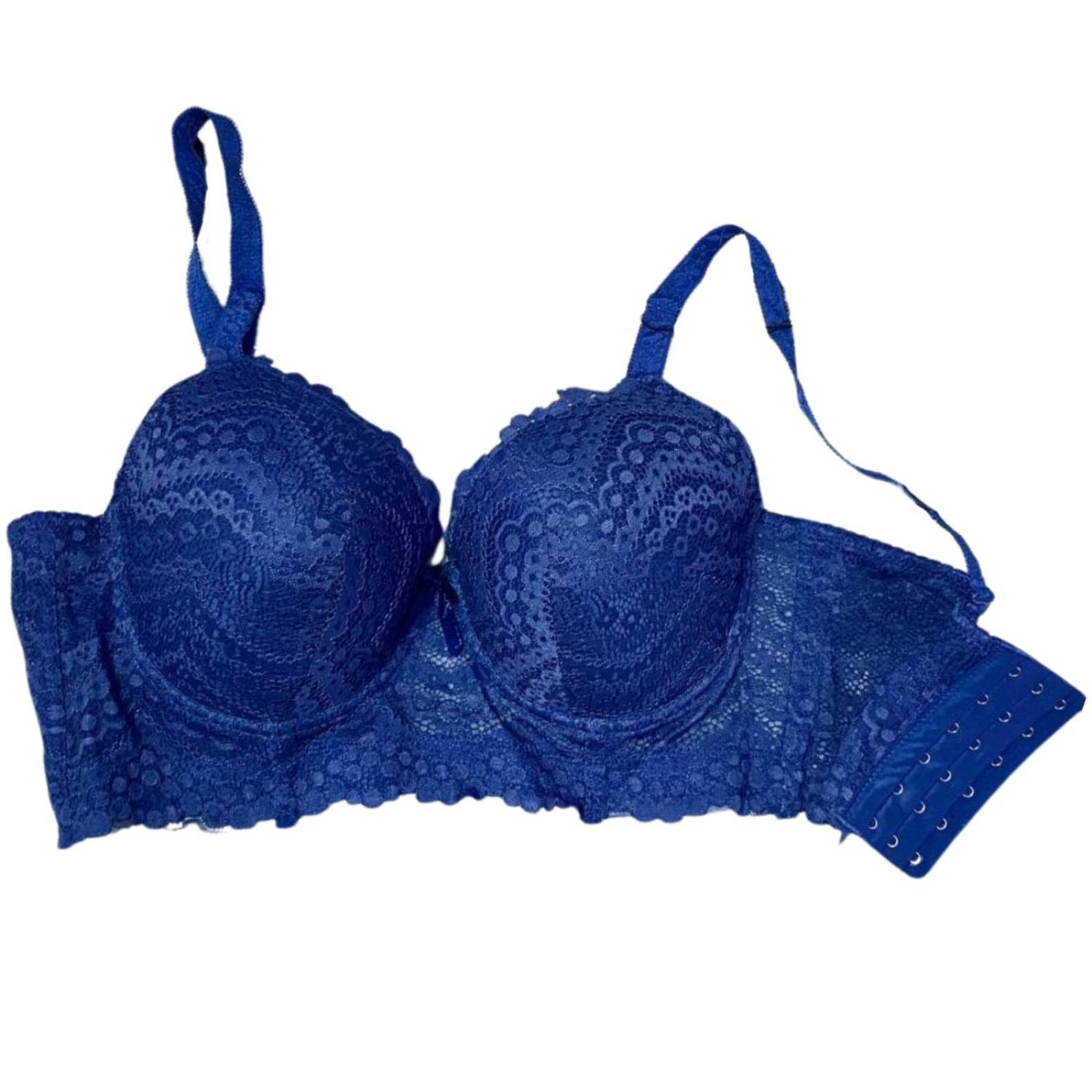 Brasier tipo bustier 6 ganchos/Tallas Extras, 022 (Azul)