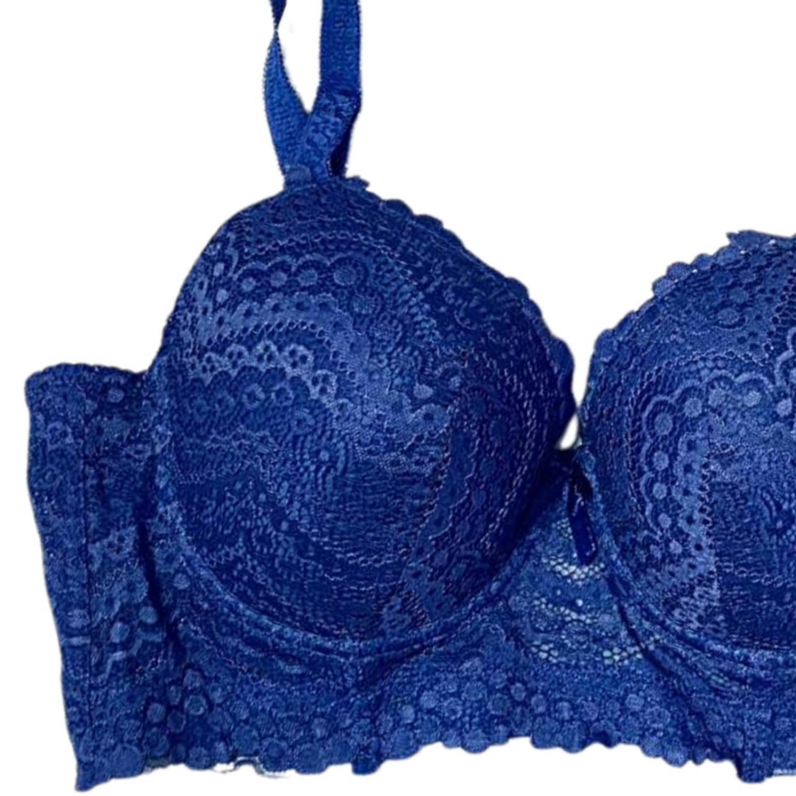 Brasier tipo bustier 6 ganchos/Tallas Extras, 022 (Azul)
