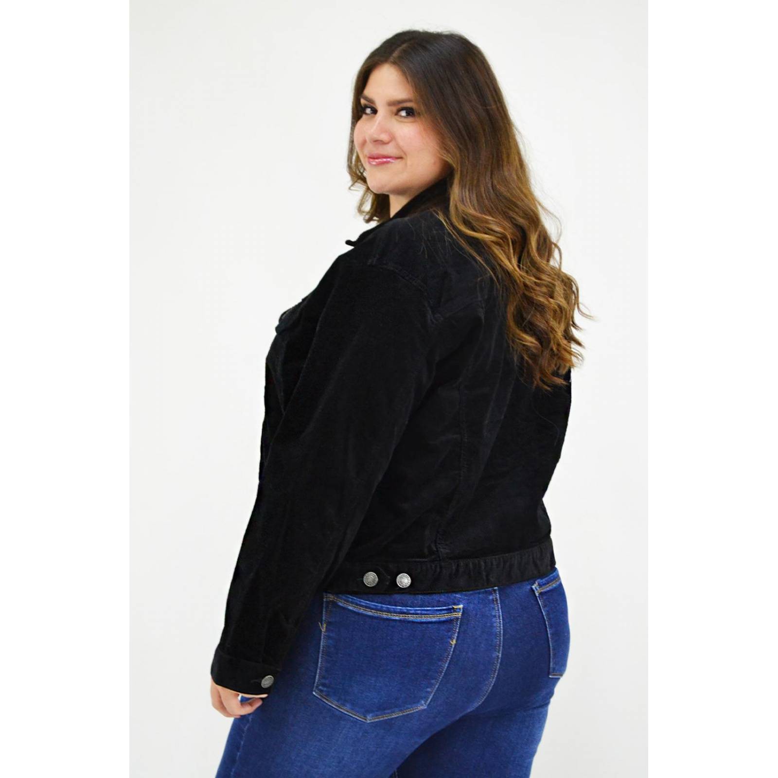 Chamarra de pana Tallas Extras, 6470 (Negro)