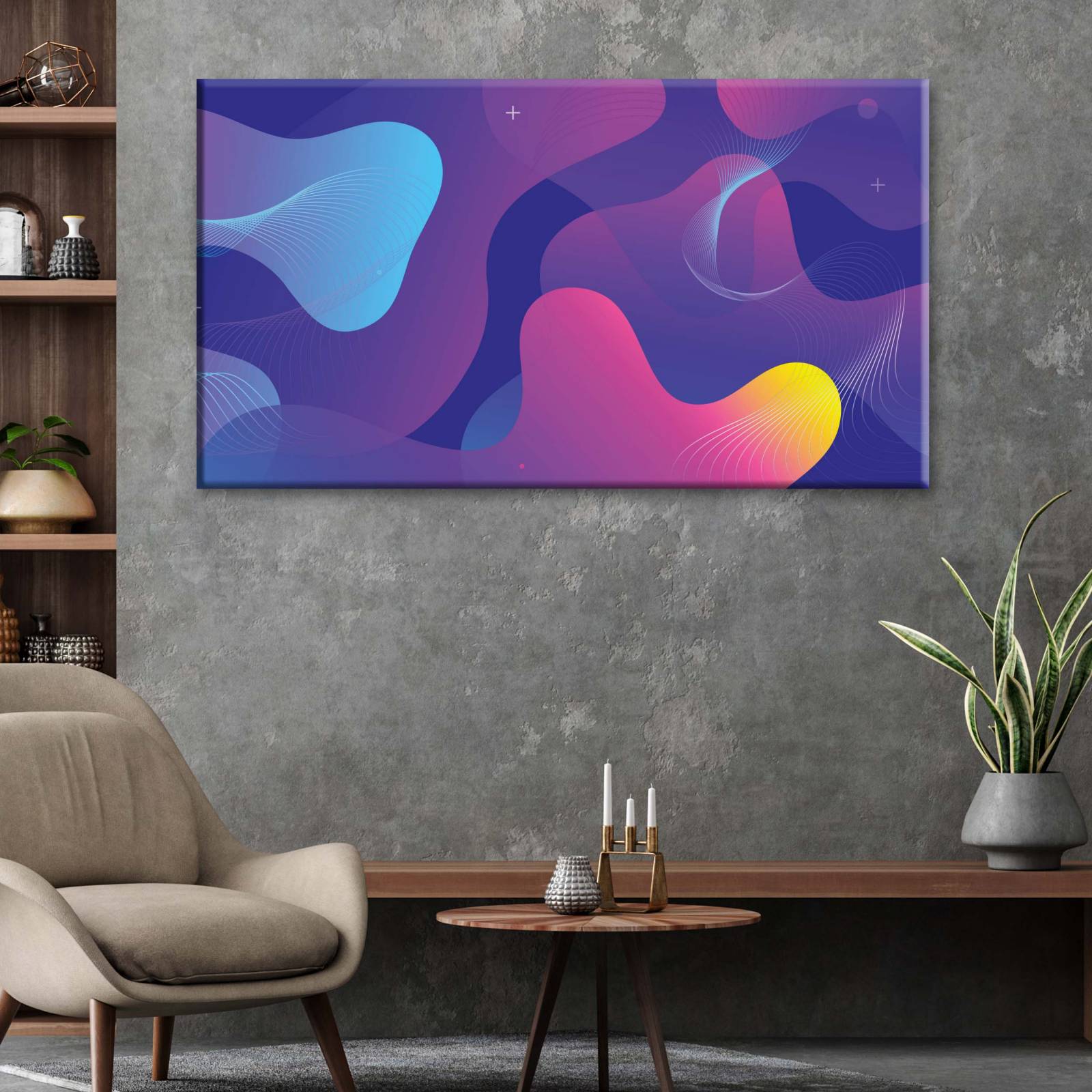 Cuadro Decorativo Canvas Abstracto Morado 180x120