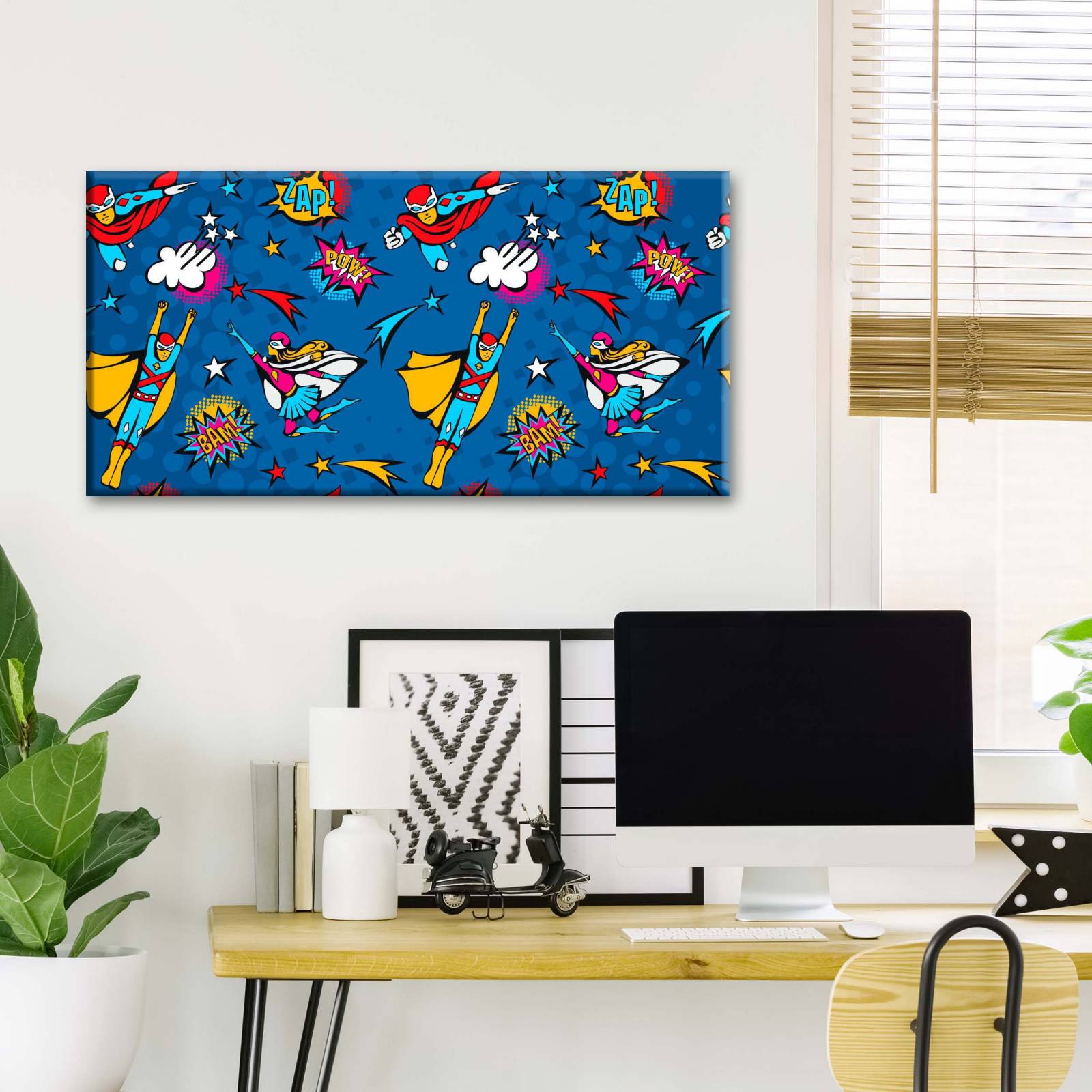 Cuadro Decorativo Canvas Super Heroes 160x80