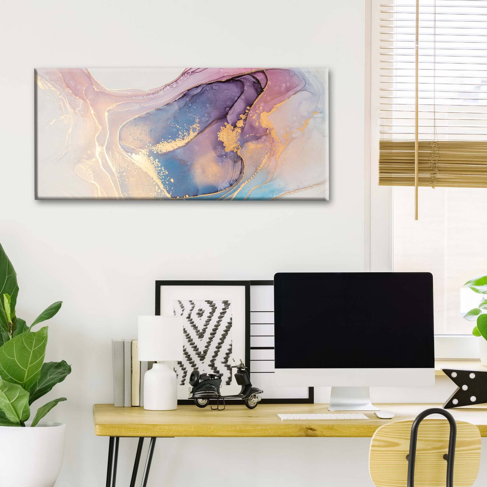 Cuadro Decorativo Canvas Abtracto Flujo de Marmol 180x90