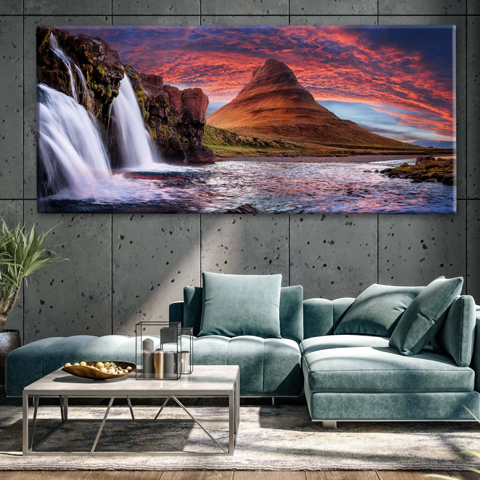 Cuadro Decorativo Canvas Kirkjufell Islandia 160x80