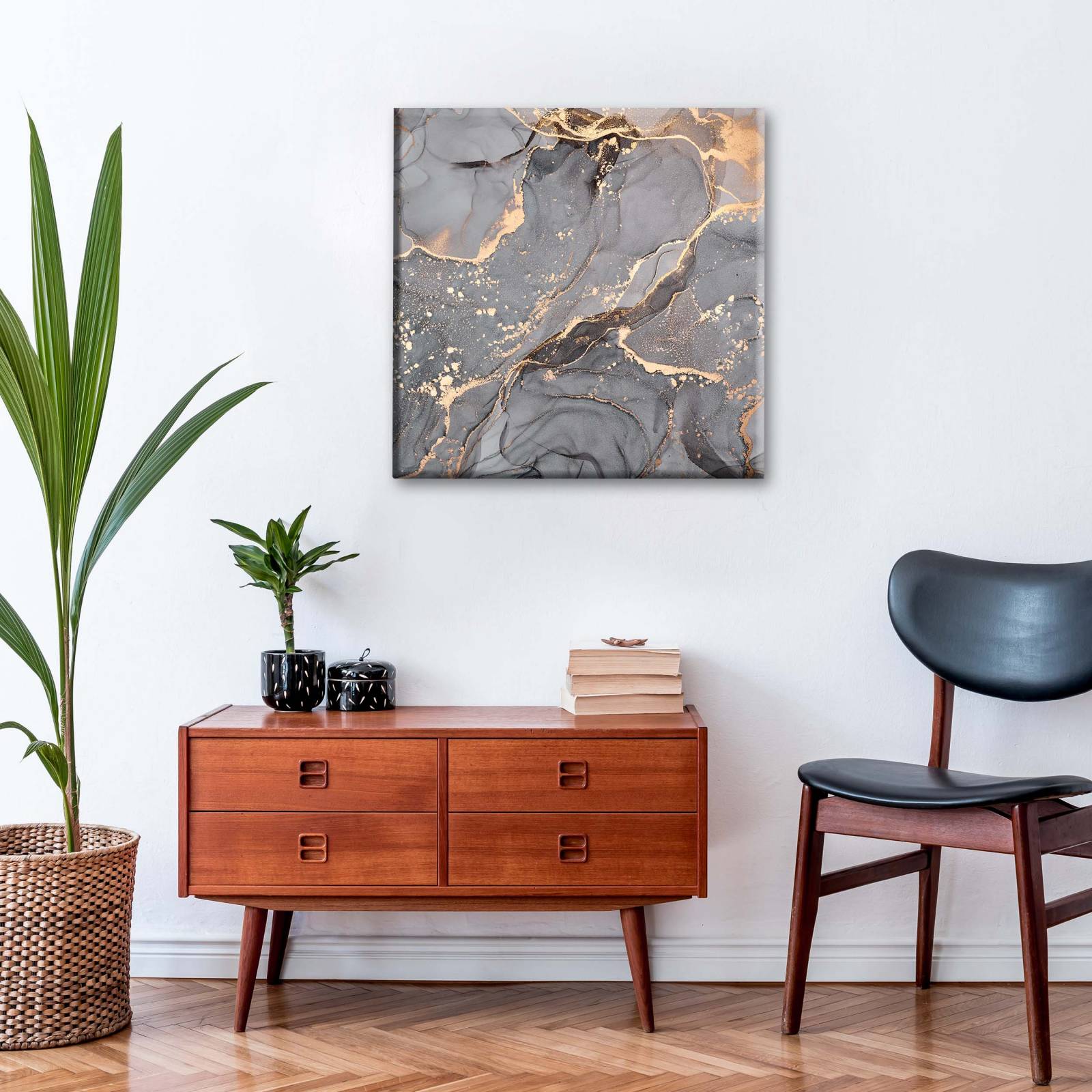 Cuadro Decorativo Canvas Mármol traslúcido gris 30x30