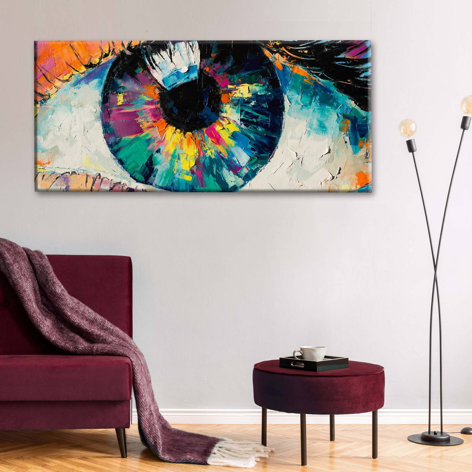 Cuadro Decorativo Canvas Pintura de ojo óleo 200x100