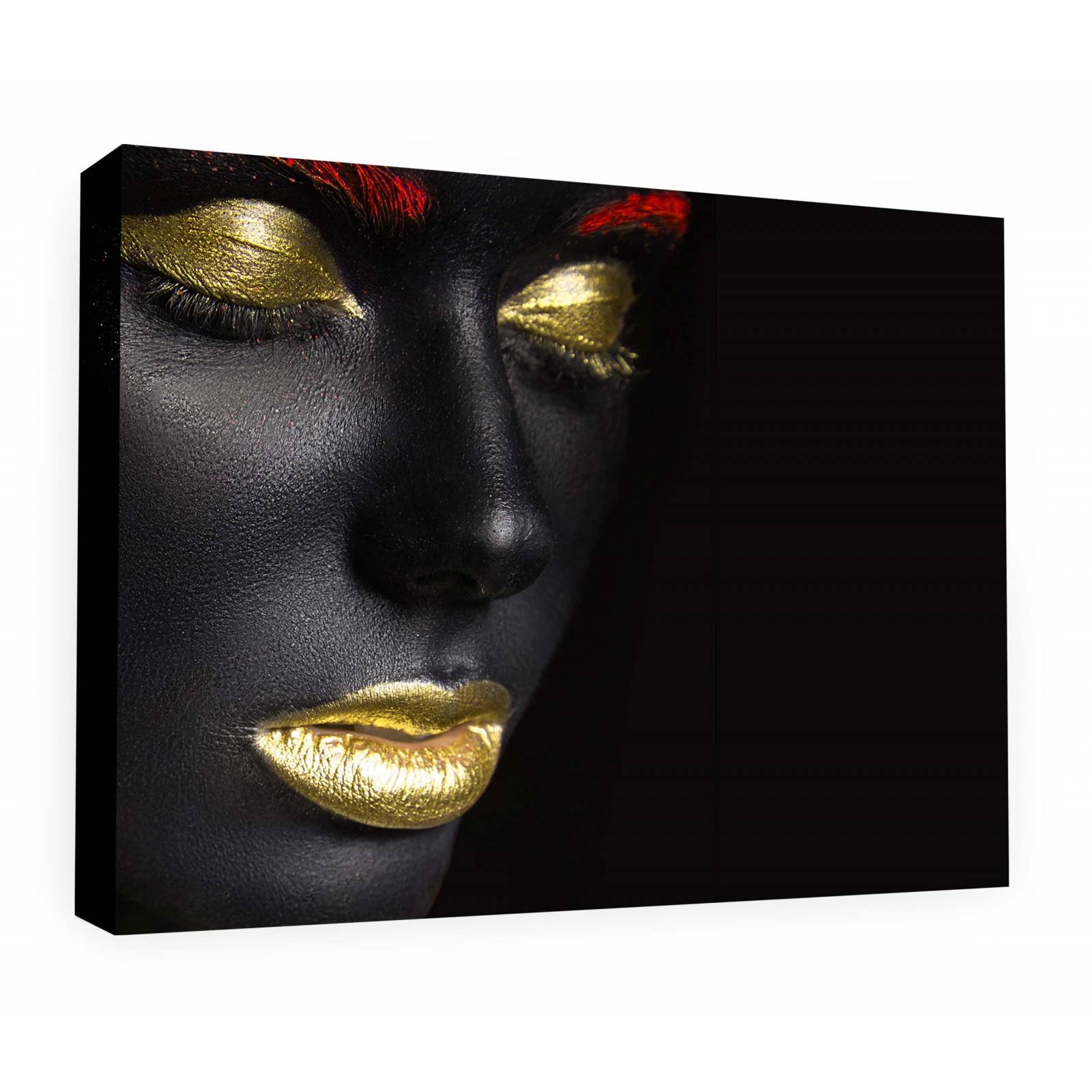 Cuadro Decorativo Canvas Mujer maquillaje negro 105x70