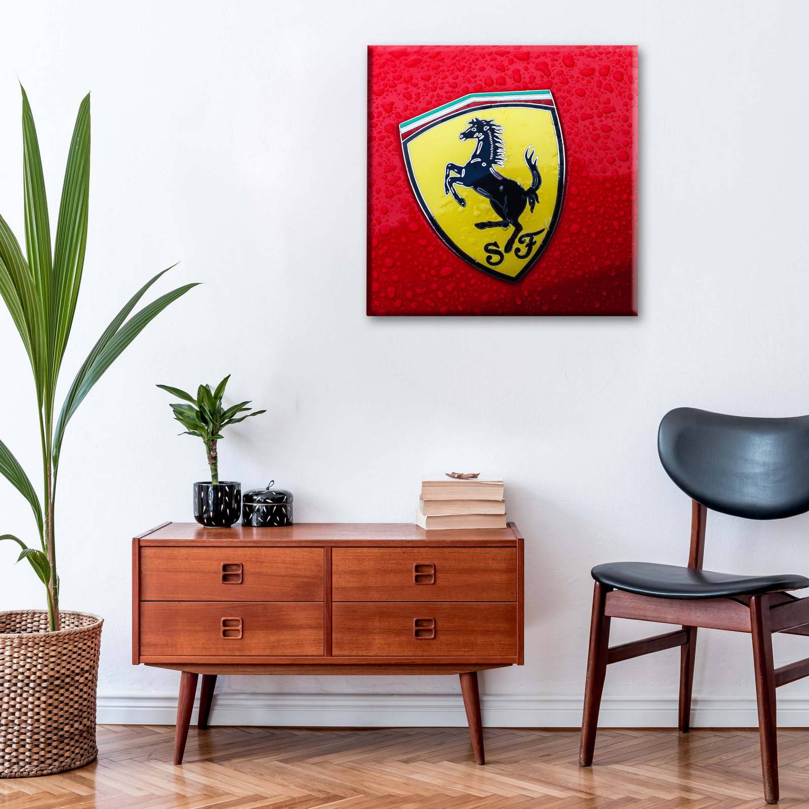 Cuadro Decorativo Canvas Escudo Ferrari 130x130