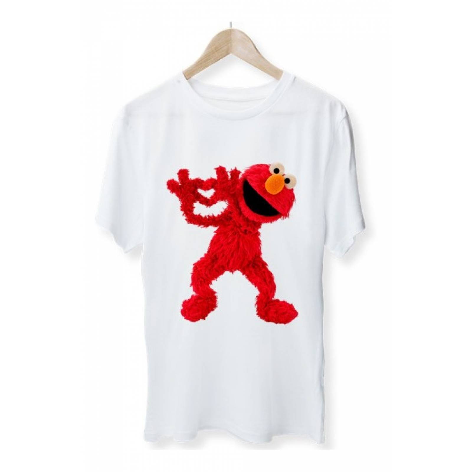 PLAYERA PERSONAJE PLAZA SESAMO LETRAS BLANCA