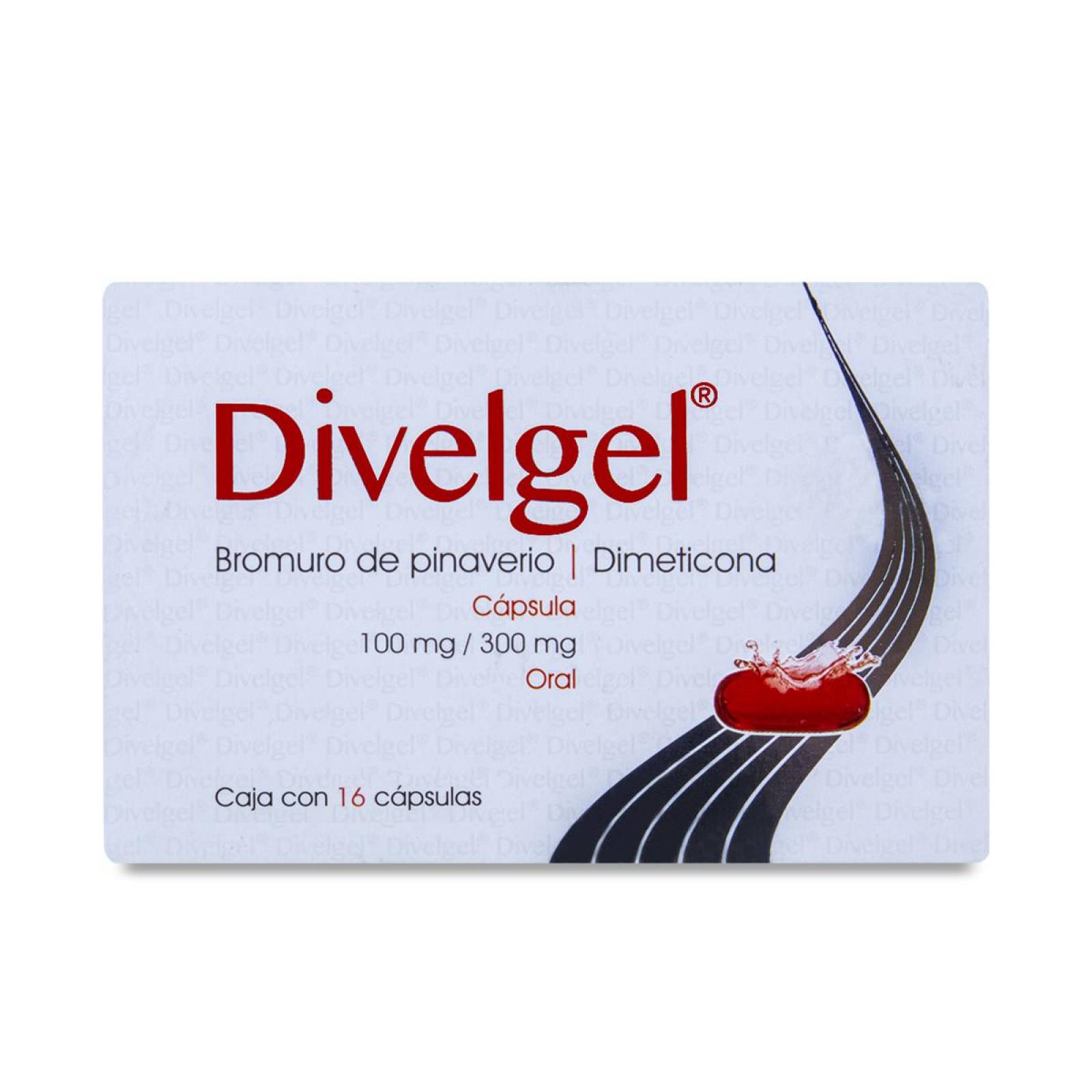 Divelgel Bromuro De Pinaverio, Dimeticona Caja Con 16 Caps 100 Mg / 300 Mg