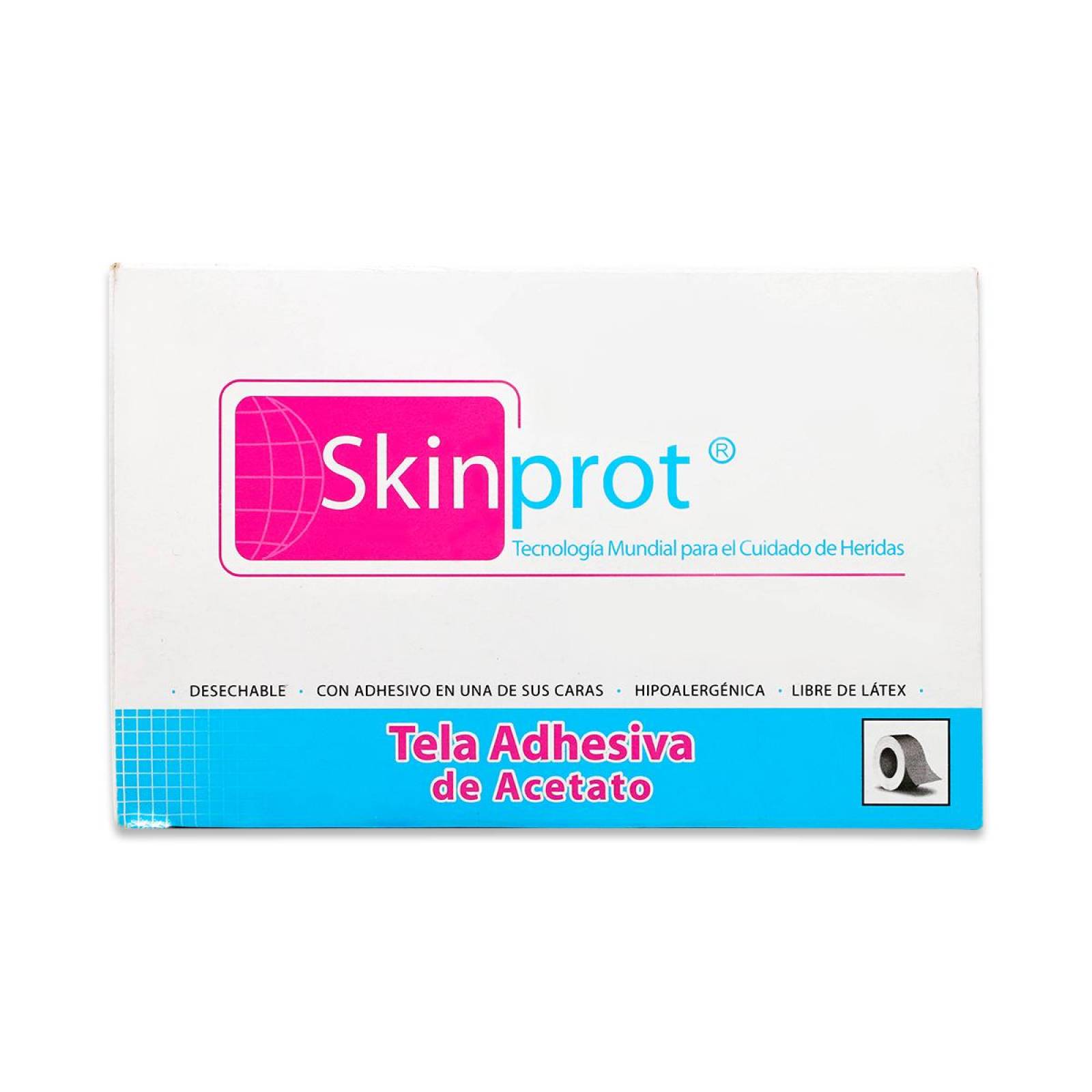 Tela Adhesiva De Acetato Skinprot 1.25Cm X 10M Cont 24 Rollos
