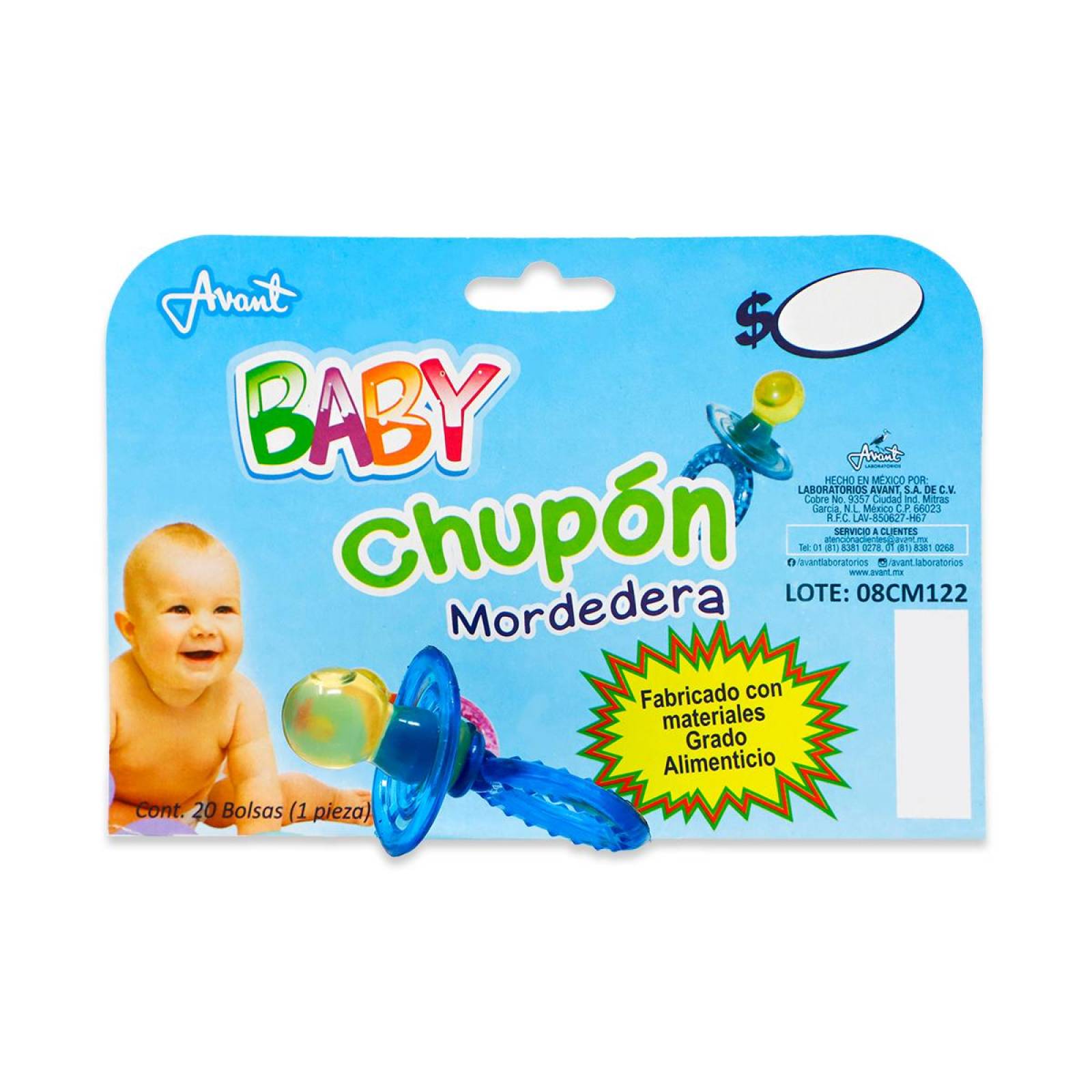 Chupon Avant Mordedera Baby Azul 1 Pieza
