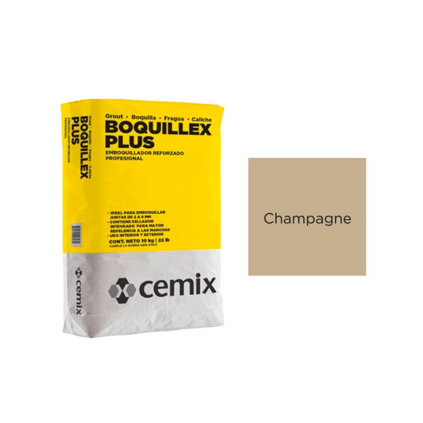 Boquilla Con Arena Reforzado Prof. 10kg Champagne Cemix
