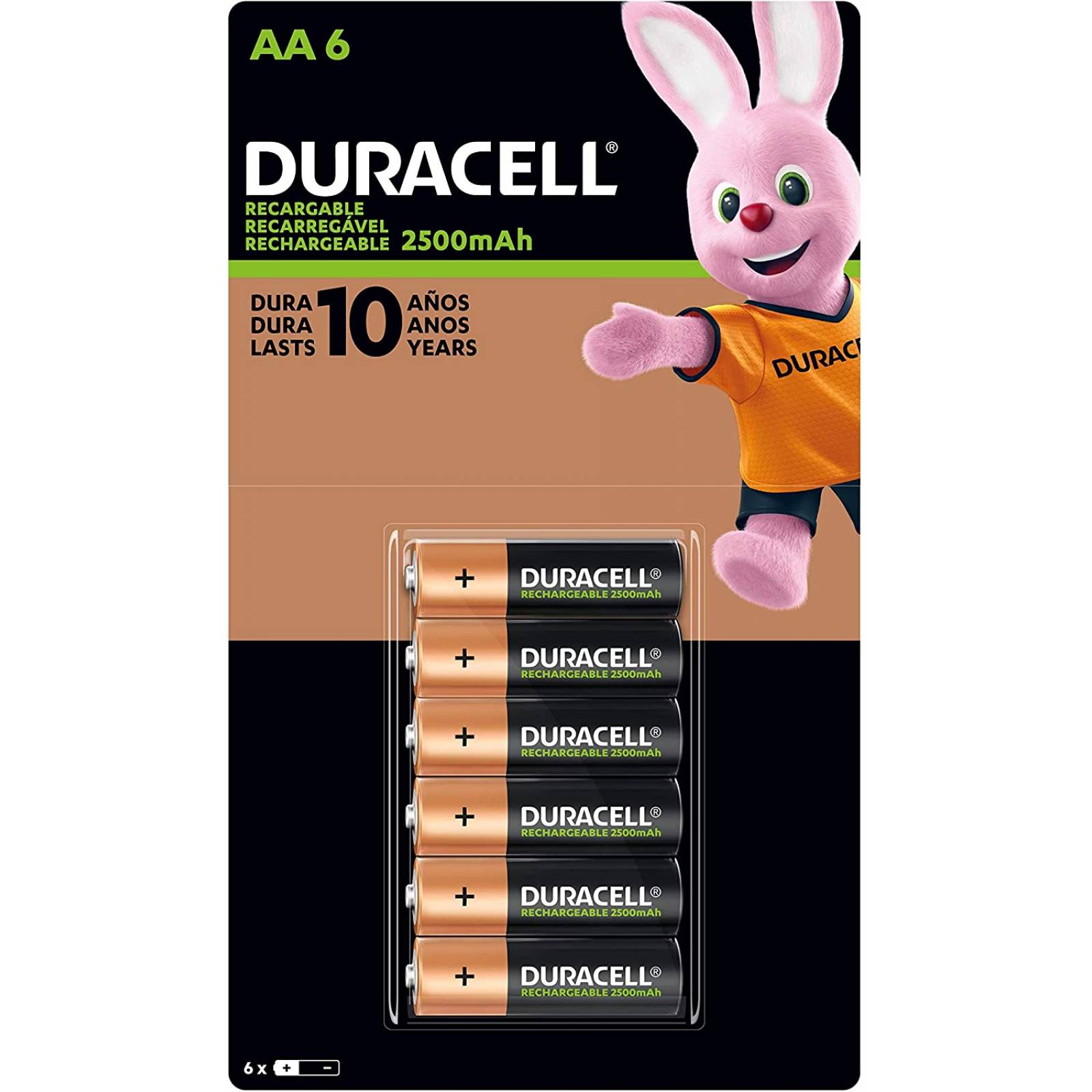 Duracell Doble A Pre-cargadas Con 2 500 Mah, Hasta 100 Recargas ...