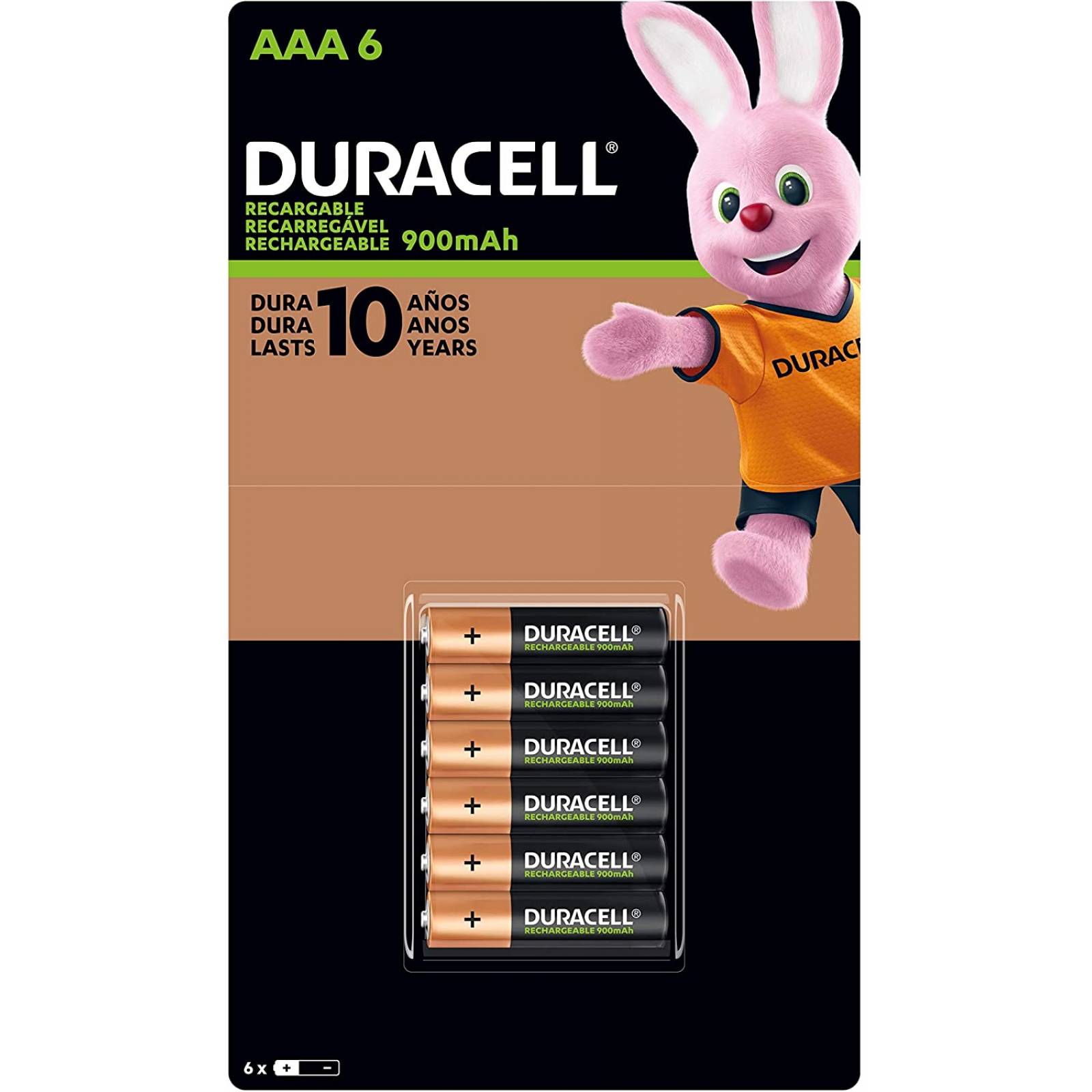 Duracell AAA Pre-cargadas con 900 Mah, hasta 100 Recargas, Contiene 1 ...