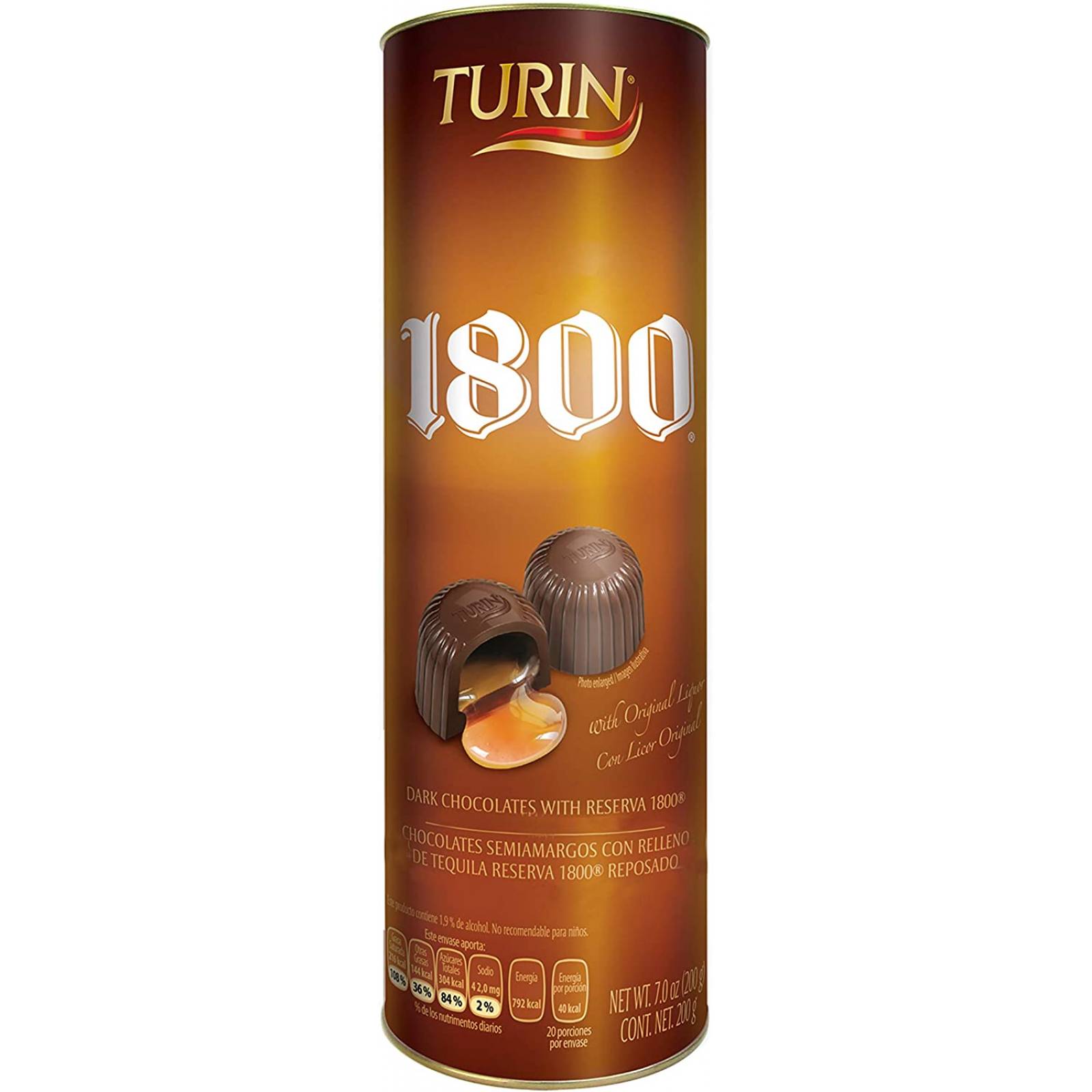 Turin Fine Chocolates Filled with 1800 Tequila
