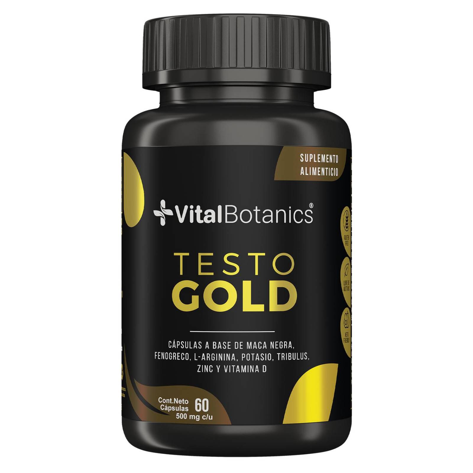 Testo Gold con 60 capsulas. Suplemento alimenticio- Multivitaminico hombre