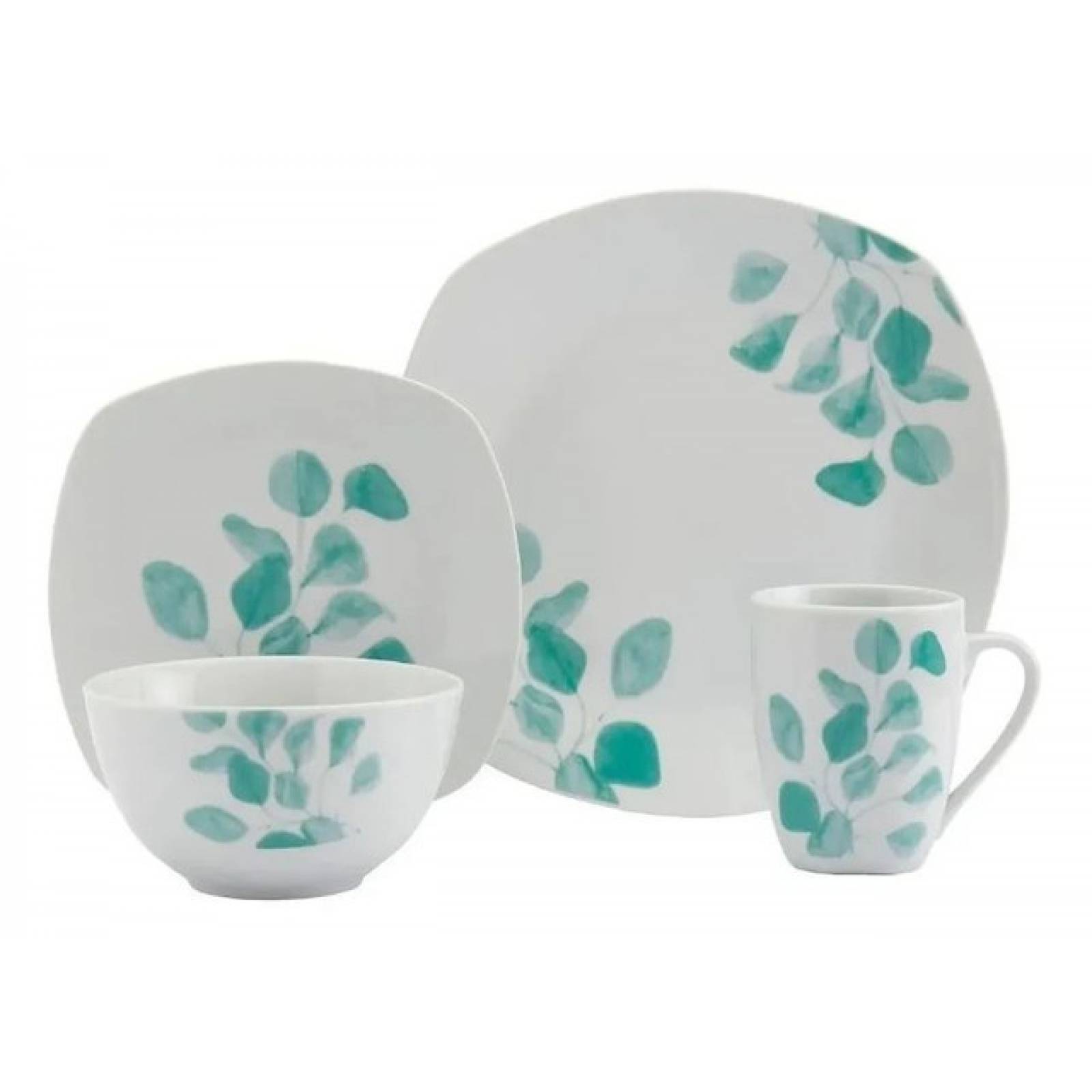 Set Vajilla Porcelana Flor 16 Piezas Decorada Tabletops Gallery