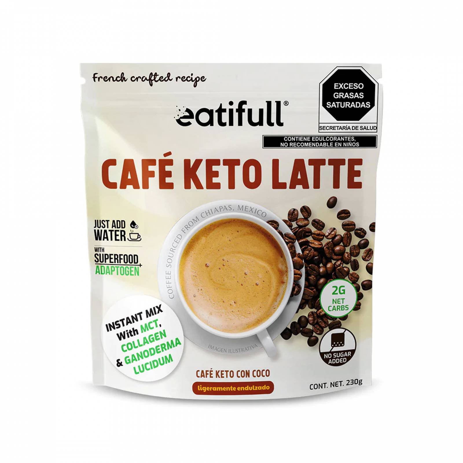 Café Keto Latte con MCT, Colágeno Hidrolizado y Ganoderma Lucidum de ...