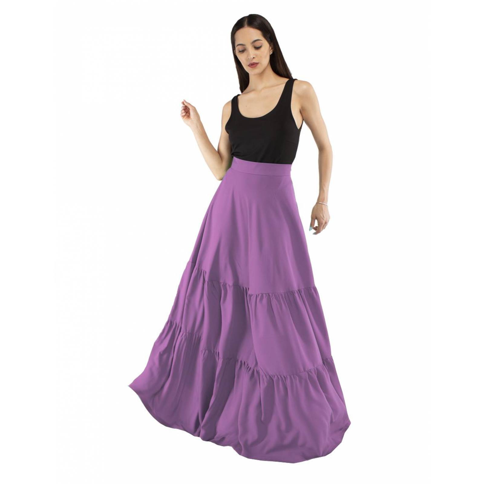 Maxi falda con olanes AMAD para Dama