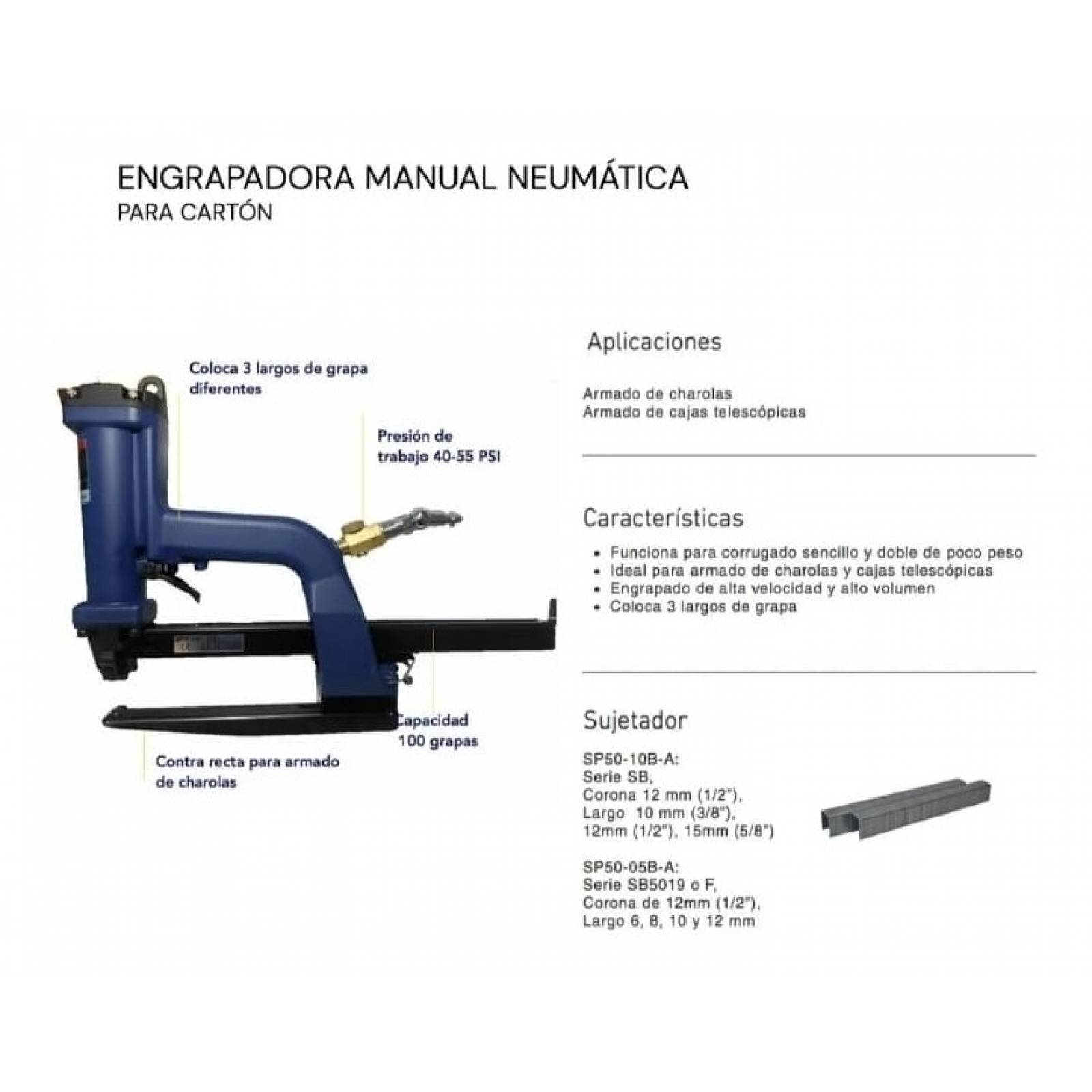 Engrapadora Neumática Beltek Mod. Sp50-10b