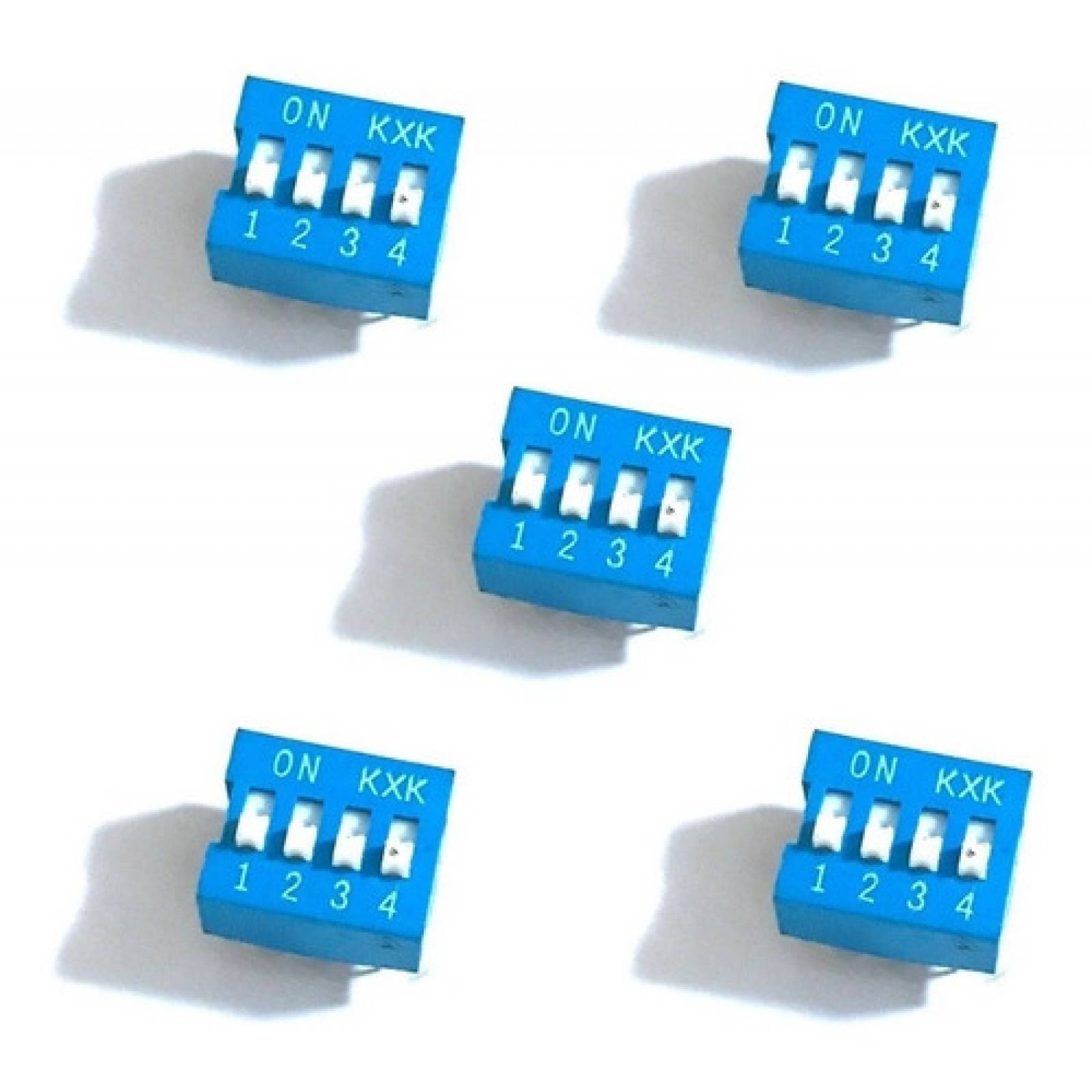 2 Pzas Dip Switch De 4 Posiciones Switch Deslizable Dip-4p
