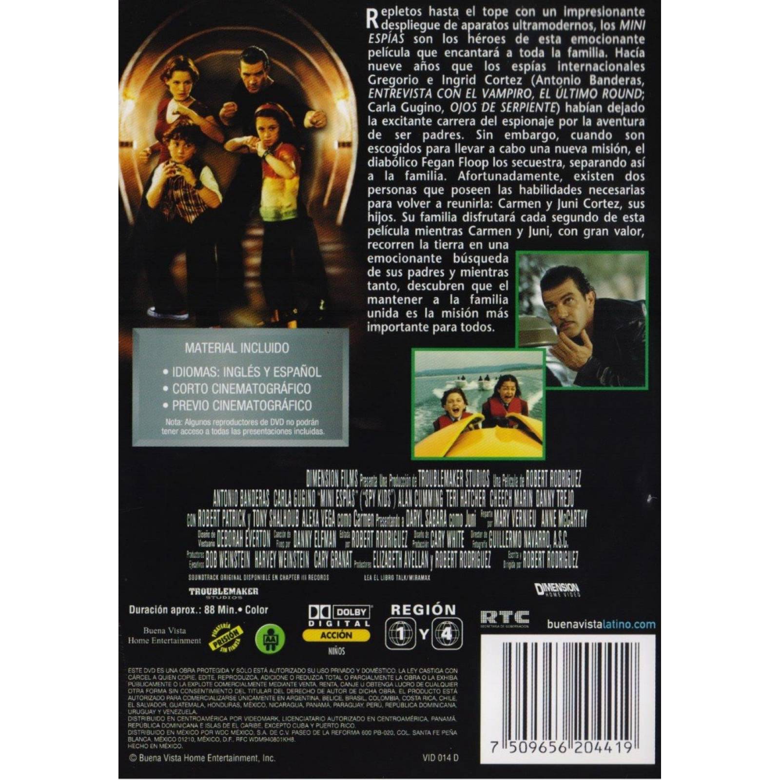 Mini Espias Spy Kids Antonio Banderas Pelicula Dvd