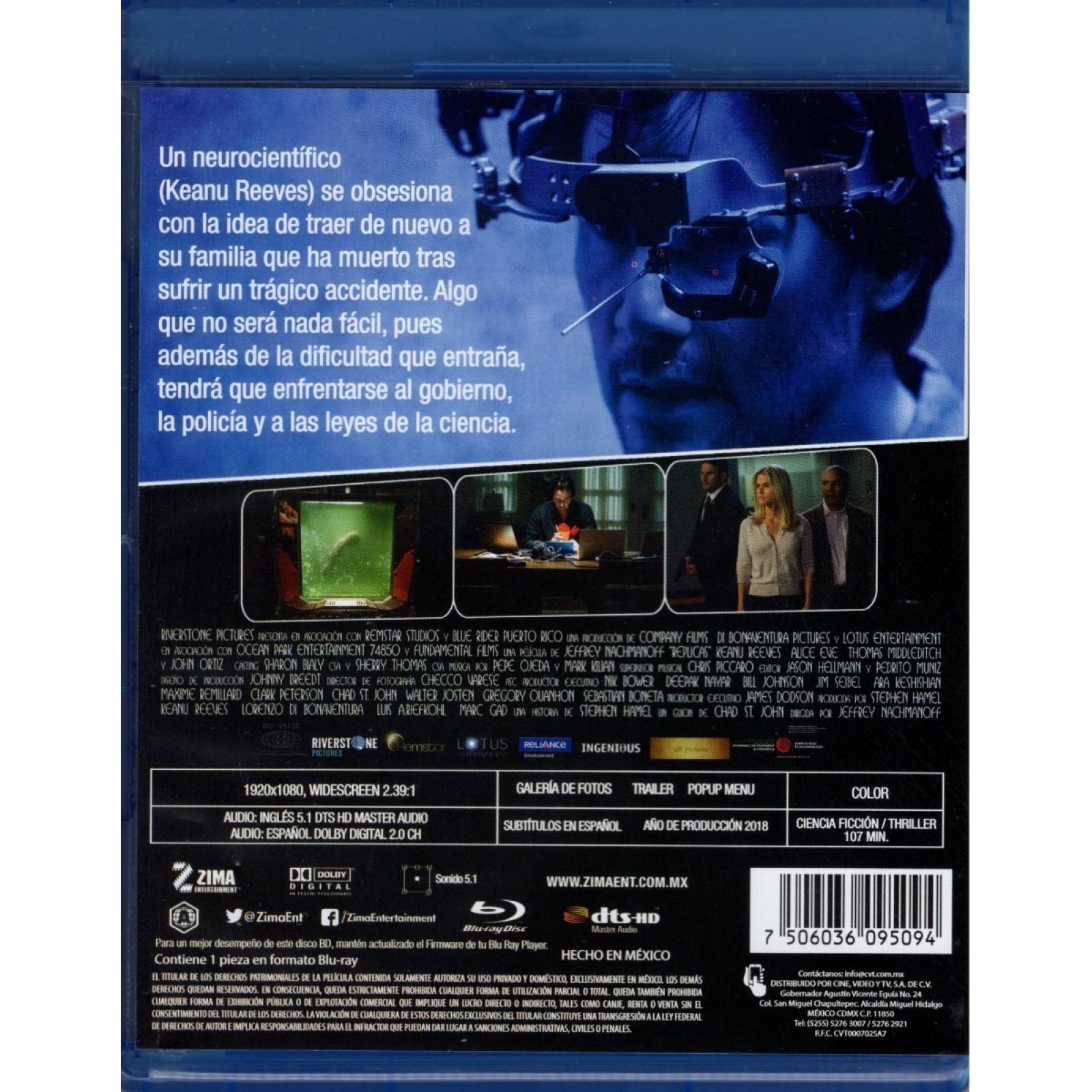 Replicas Keanu Reeves Pelicula Blu-ray