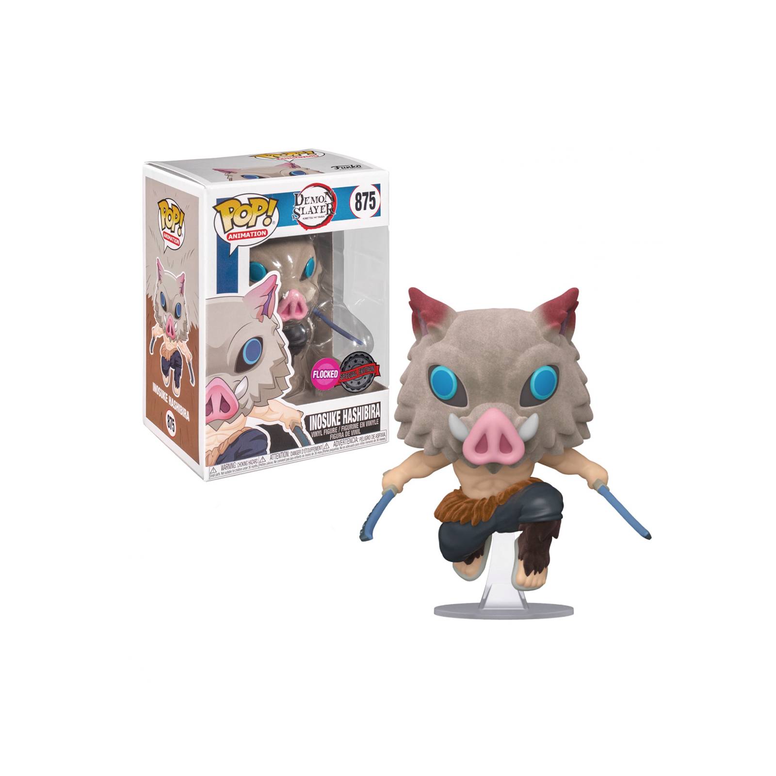 Figura Inosuke Hashibira 875 Demon Slayer Flocked Funko Pop