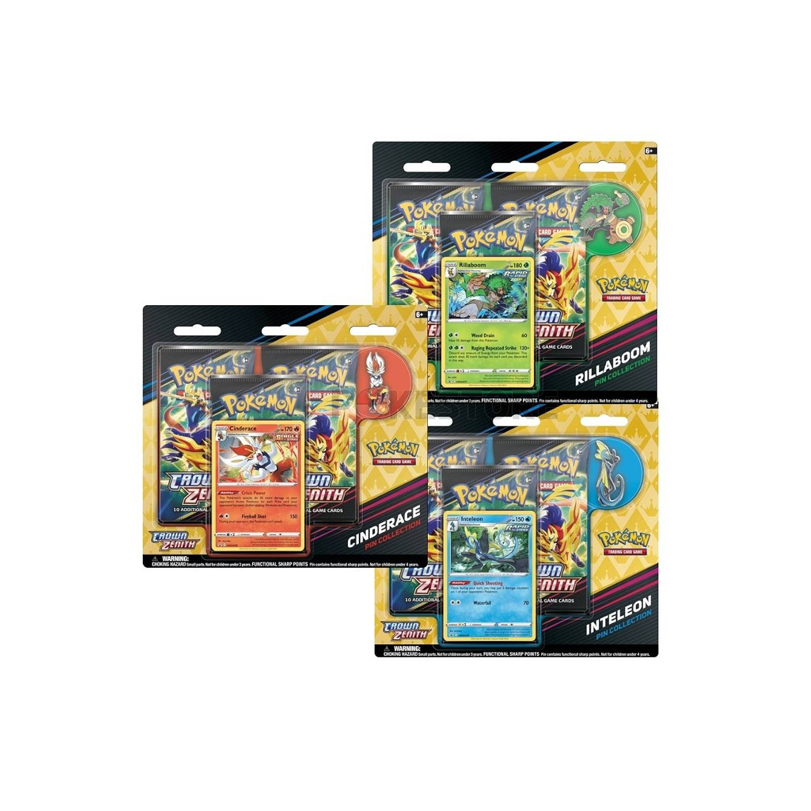 Paquete 3 Sobres Pokemon Tcg Crown Zenith Pin Collection