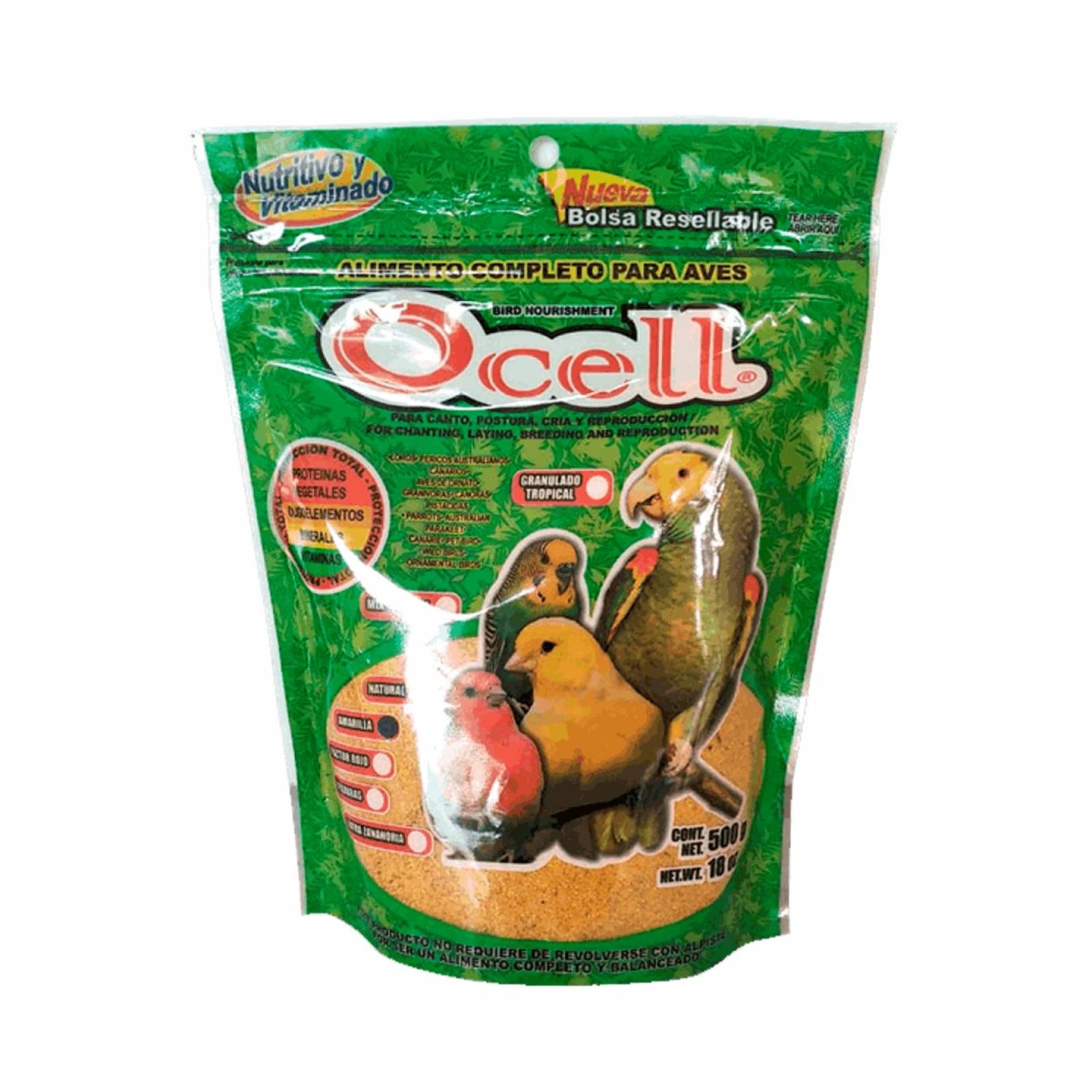 Alimento aves pasta amarilla ocell 500 gr