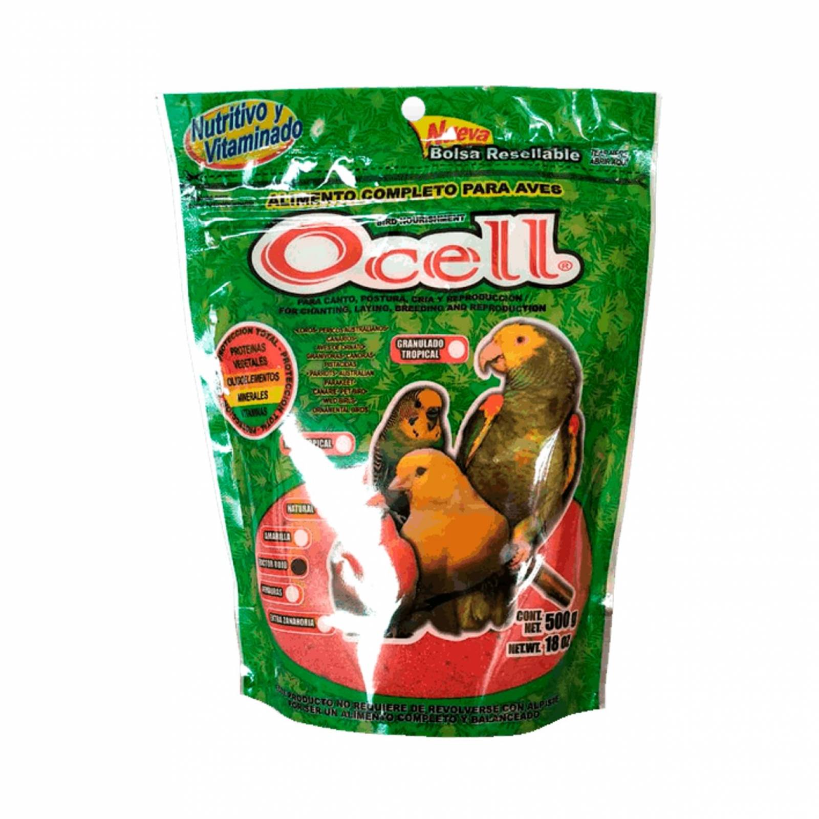 Alimento aves pasta factor rojo ocell 500 gr