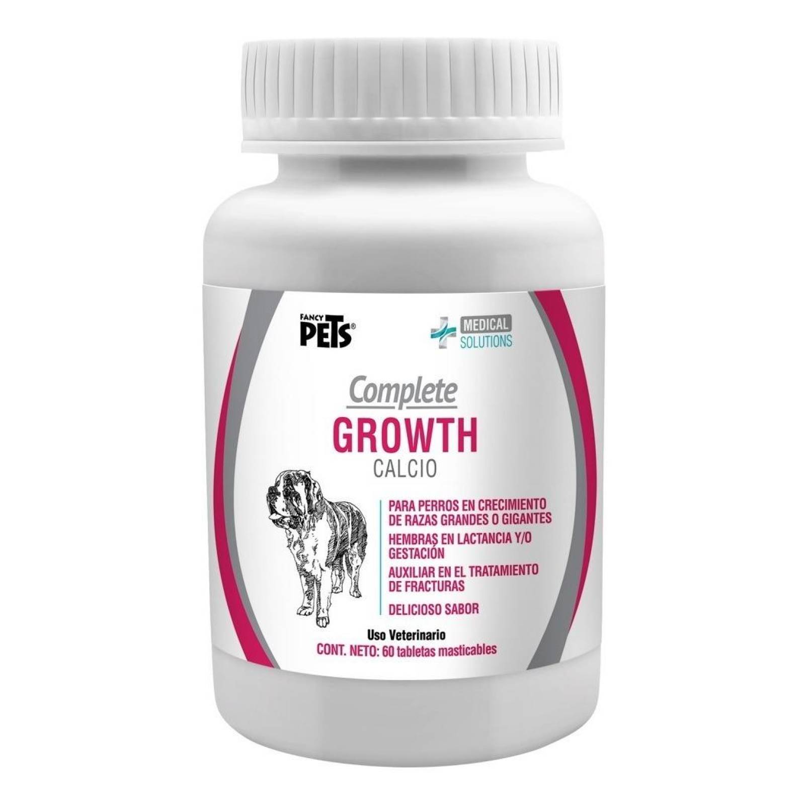 Tabletas Masticables Para Perros aporte Calcio 60 Tab Growth