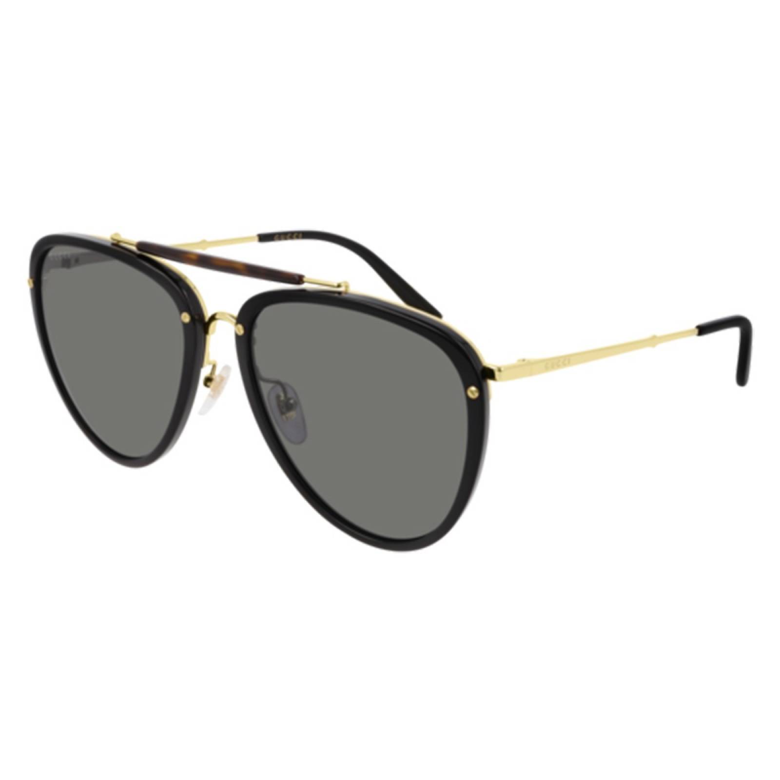 Gucci GG0672S 001 New Aviator Negro Dorado Original