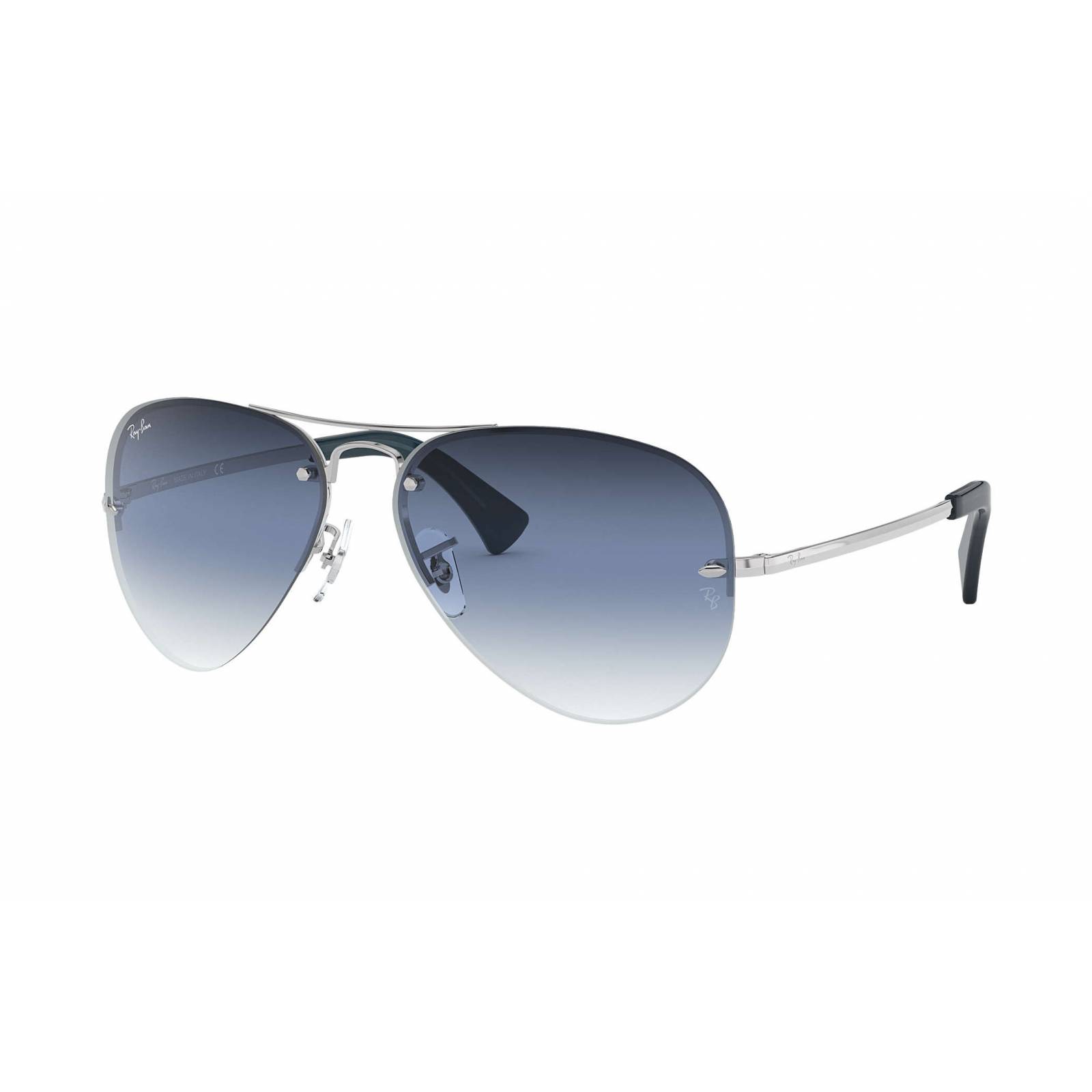 Ray Ban RB3449 91290S Aviator Azul degradado Plateado Original
