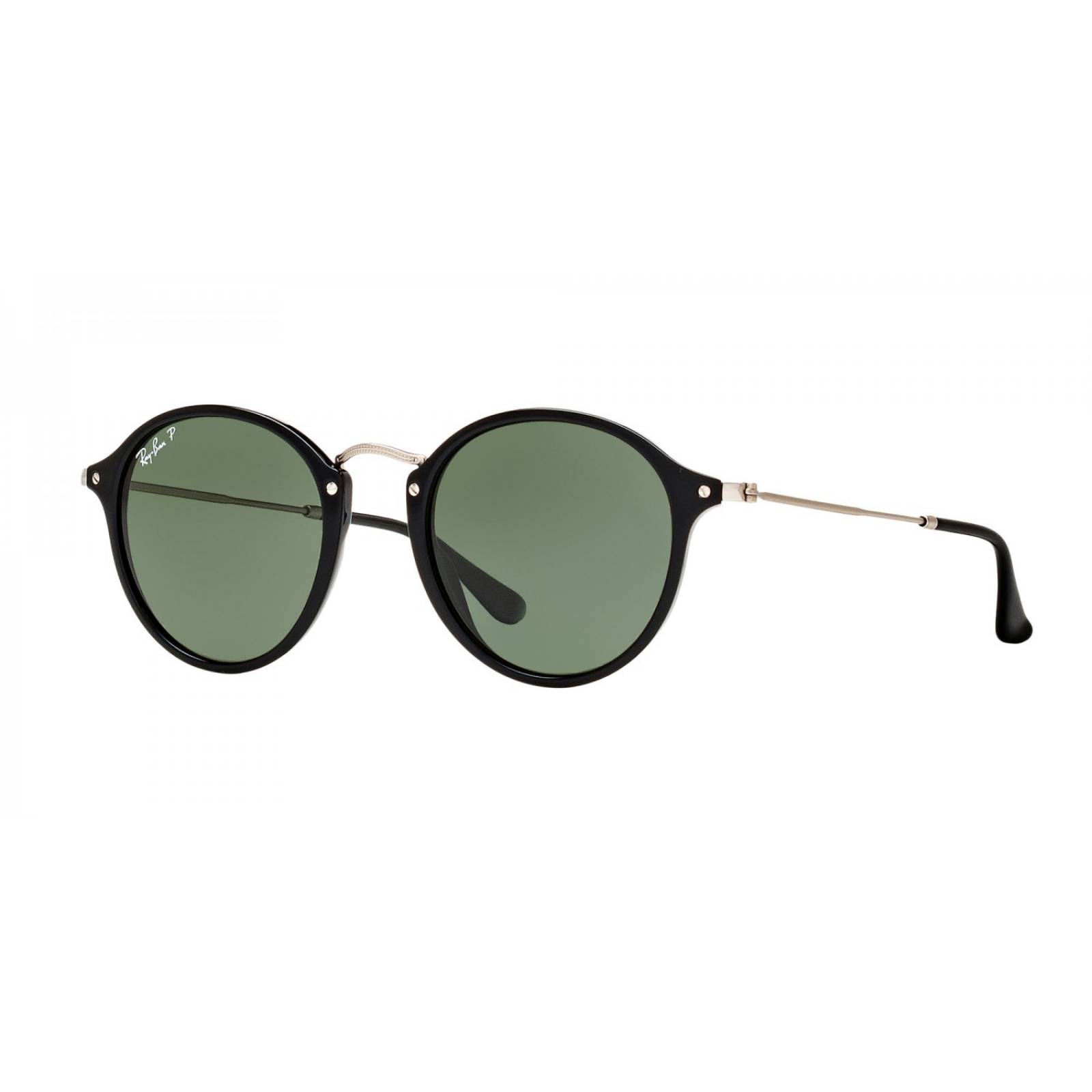 Ray Ban Rb2447 901/58 Round Fleck Negro Plateado Polarizado