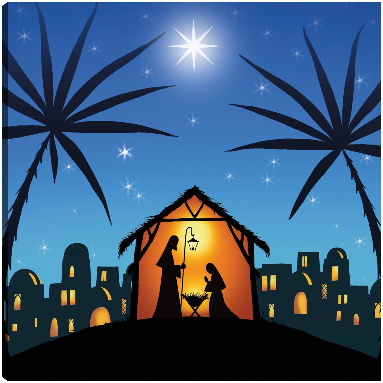 Cuadro Decorativo En un pesebre 46 cm x 46 cm