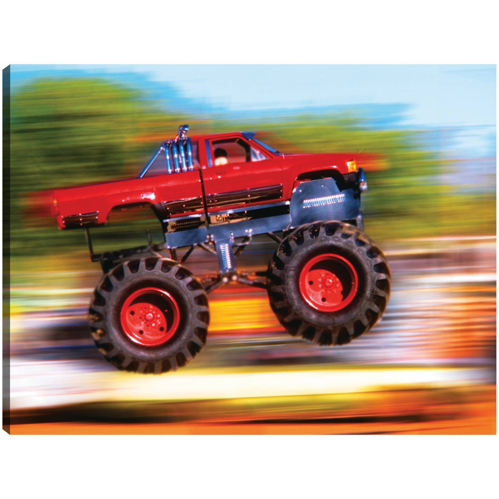 Cuadro Decorativo Camion rojo con ruedas grandes