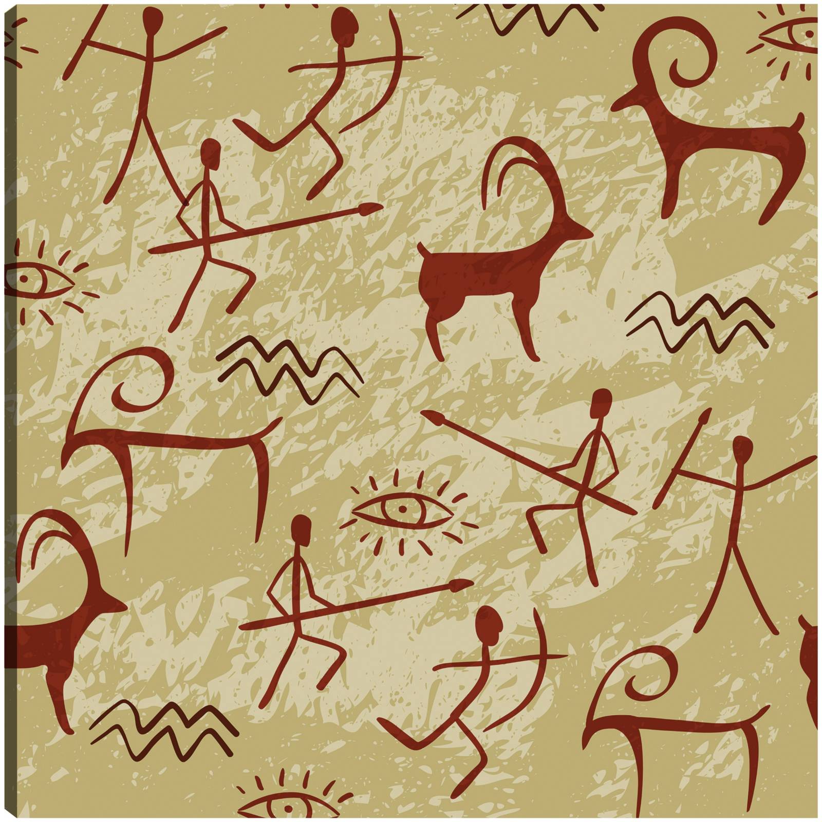 cuadro decorativo Patrones de pintura rupestre