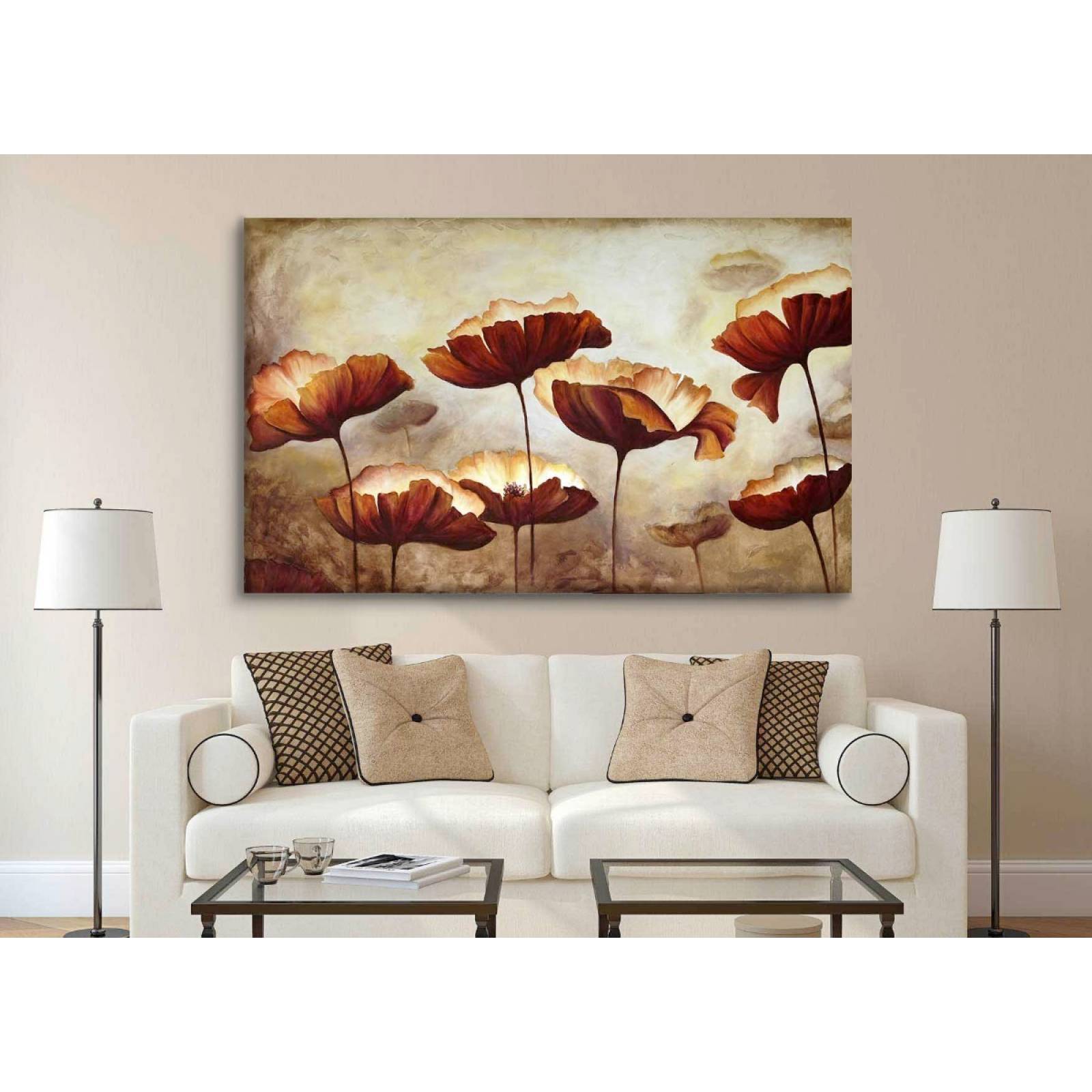 Cuadro Decorativo Para Sala Moderno Hojas Marrón